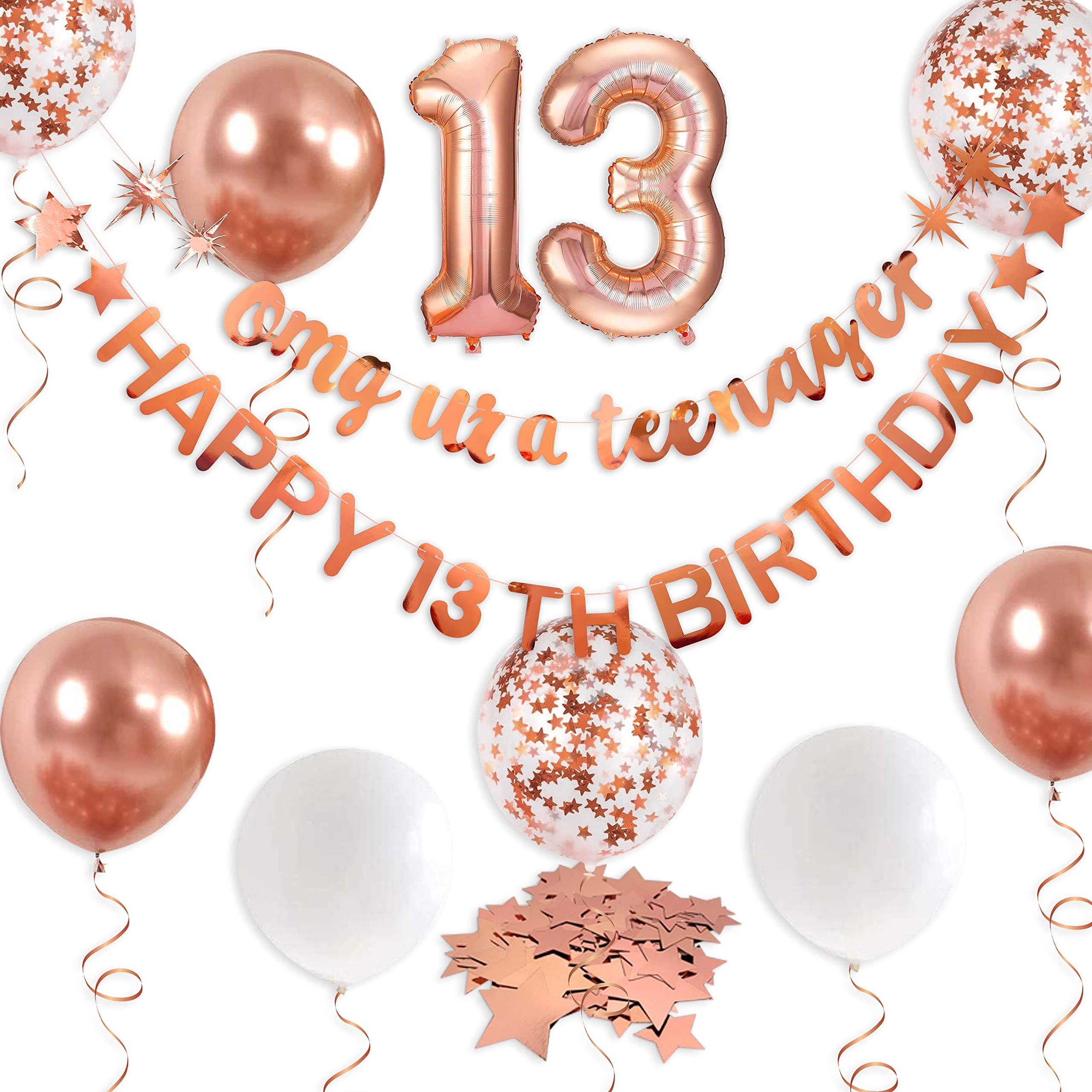 Rose Gold Omg Ur A Teenager Happy H2FSD13th Banner Garland Foil Balloon ...