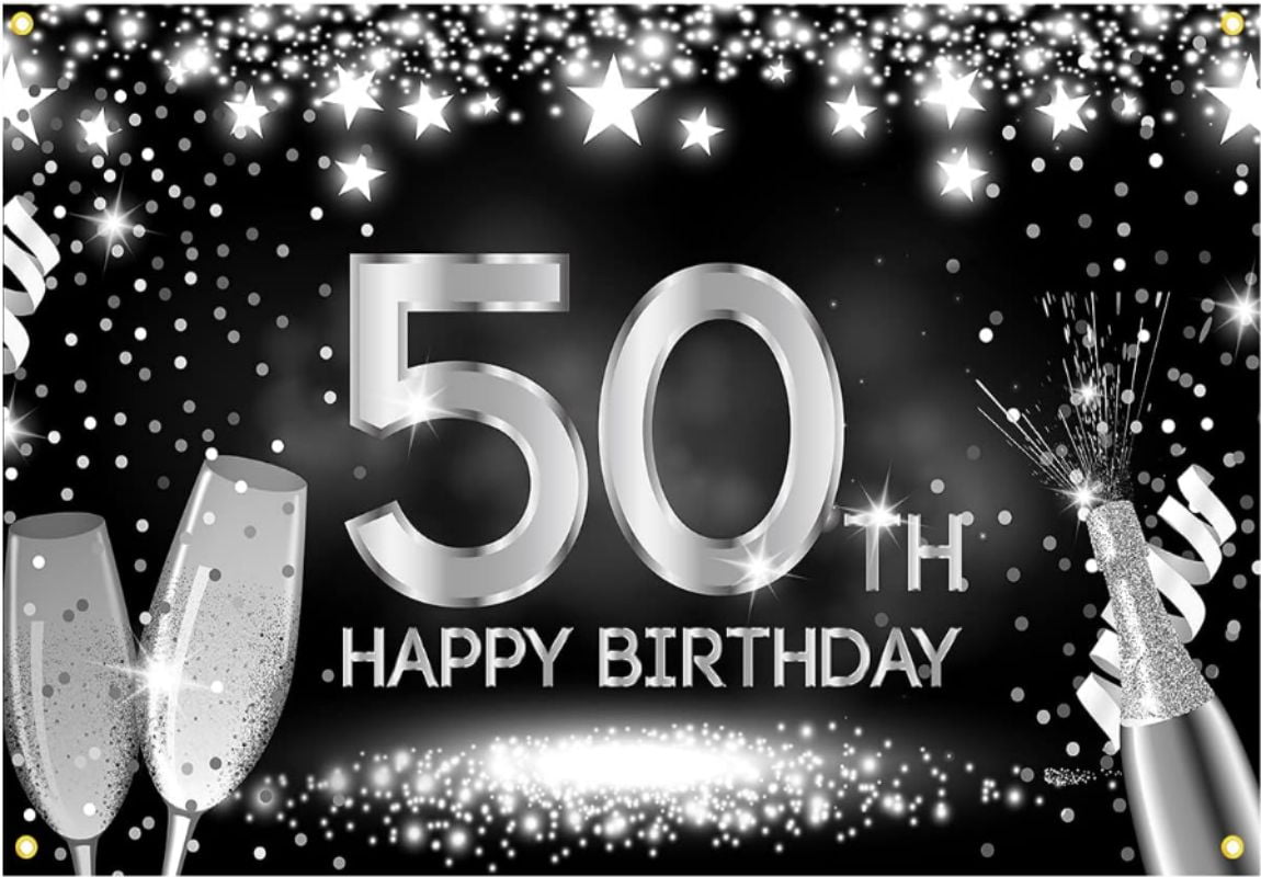 Rose Gold Pink 50th Birthday Backdrop Crown Women s Glitter Background ...