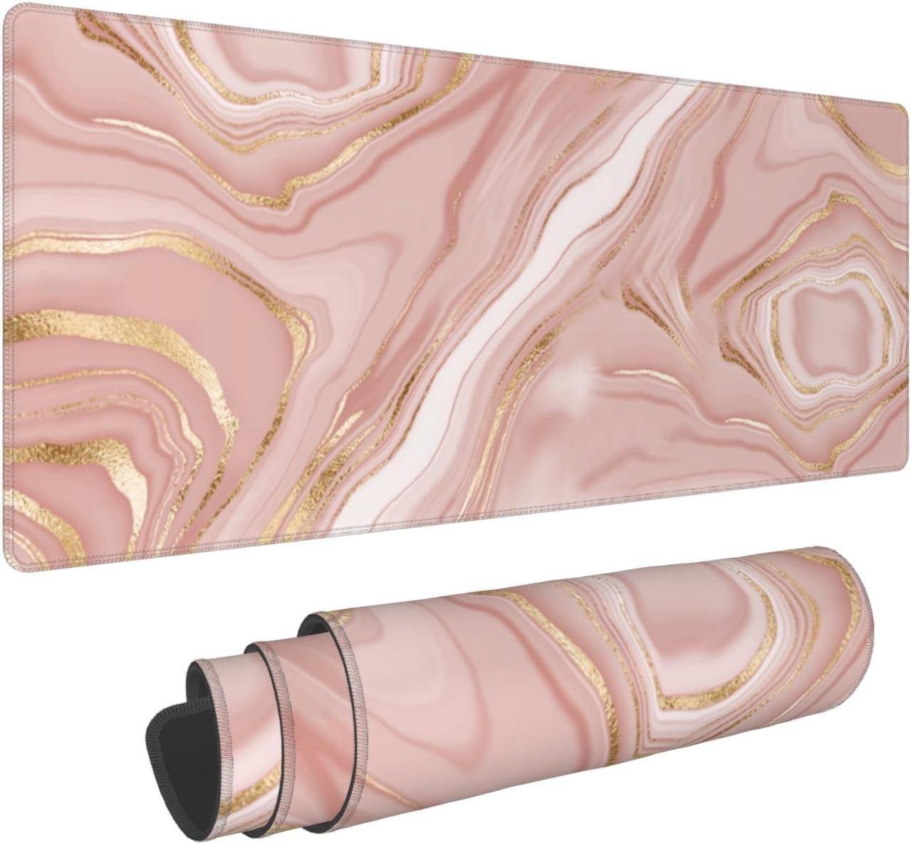 Rose Gold Pink Mouse Pad 31.5 X 11.8 Inch XL Modern Marble Texture ...