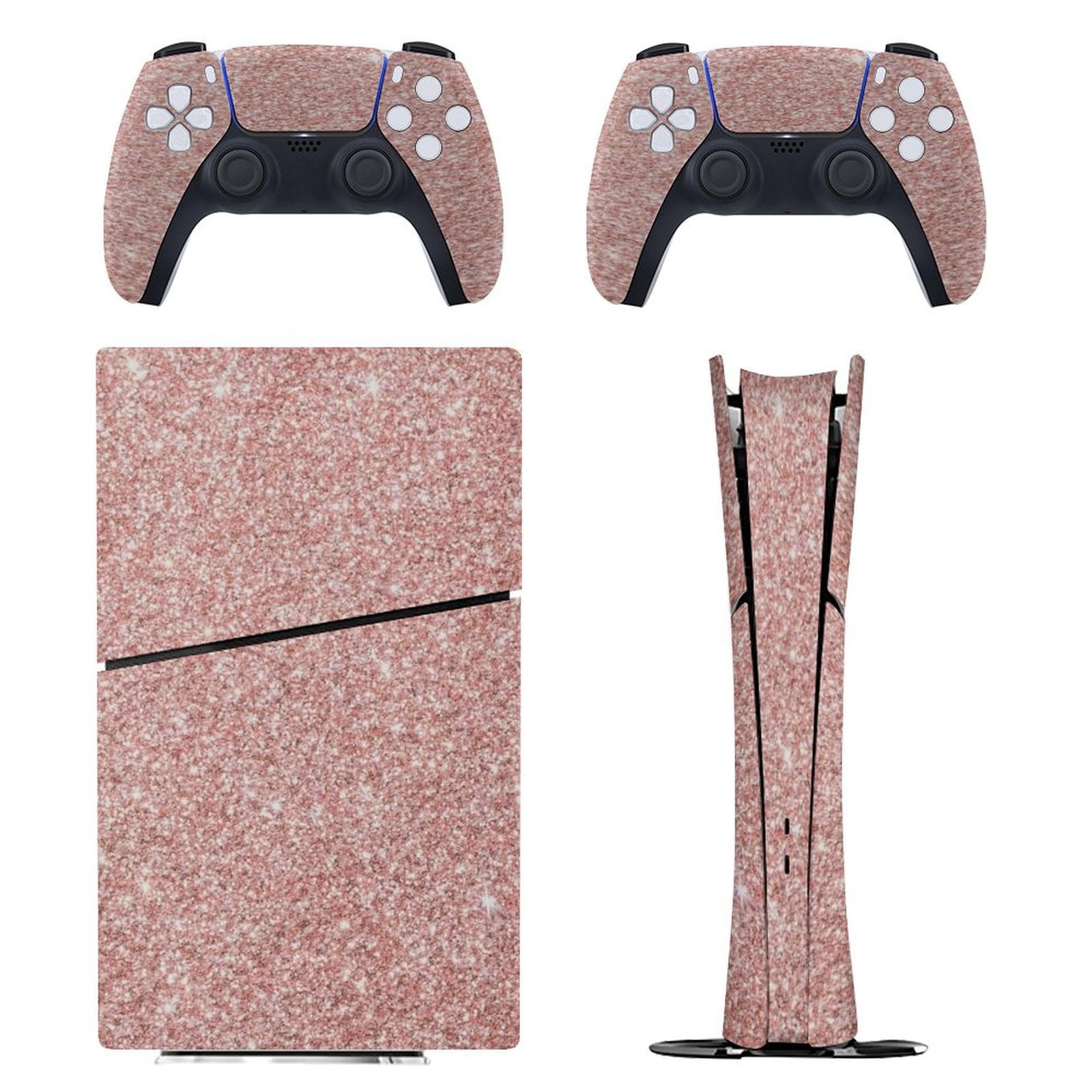 Rose Gold Pink Red Glitter PS5/PS5 Slim Digital Disc Skin Sticker For ...