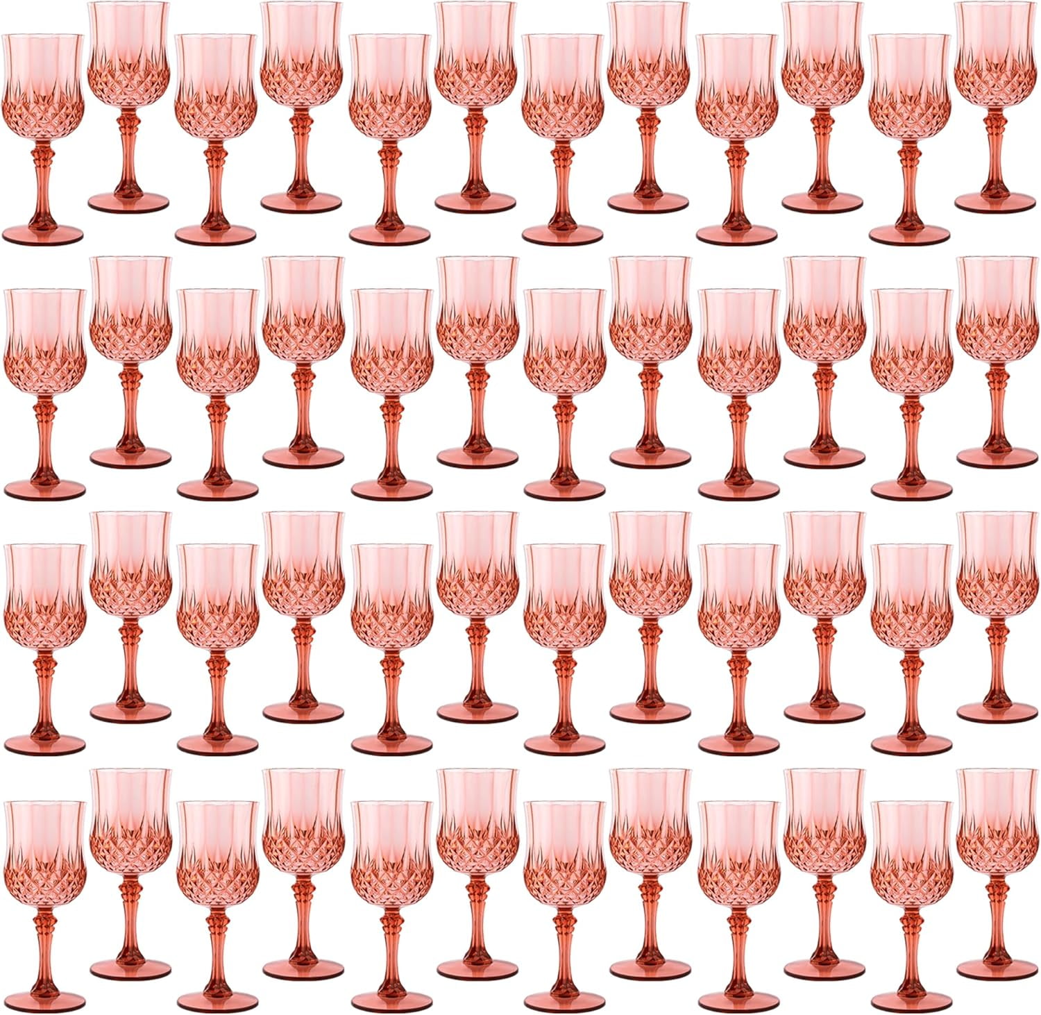 Rose Gold Plastic Wine Glasses，Plastic Goblets Vintage Style Cordial ...