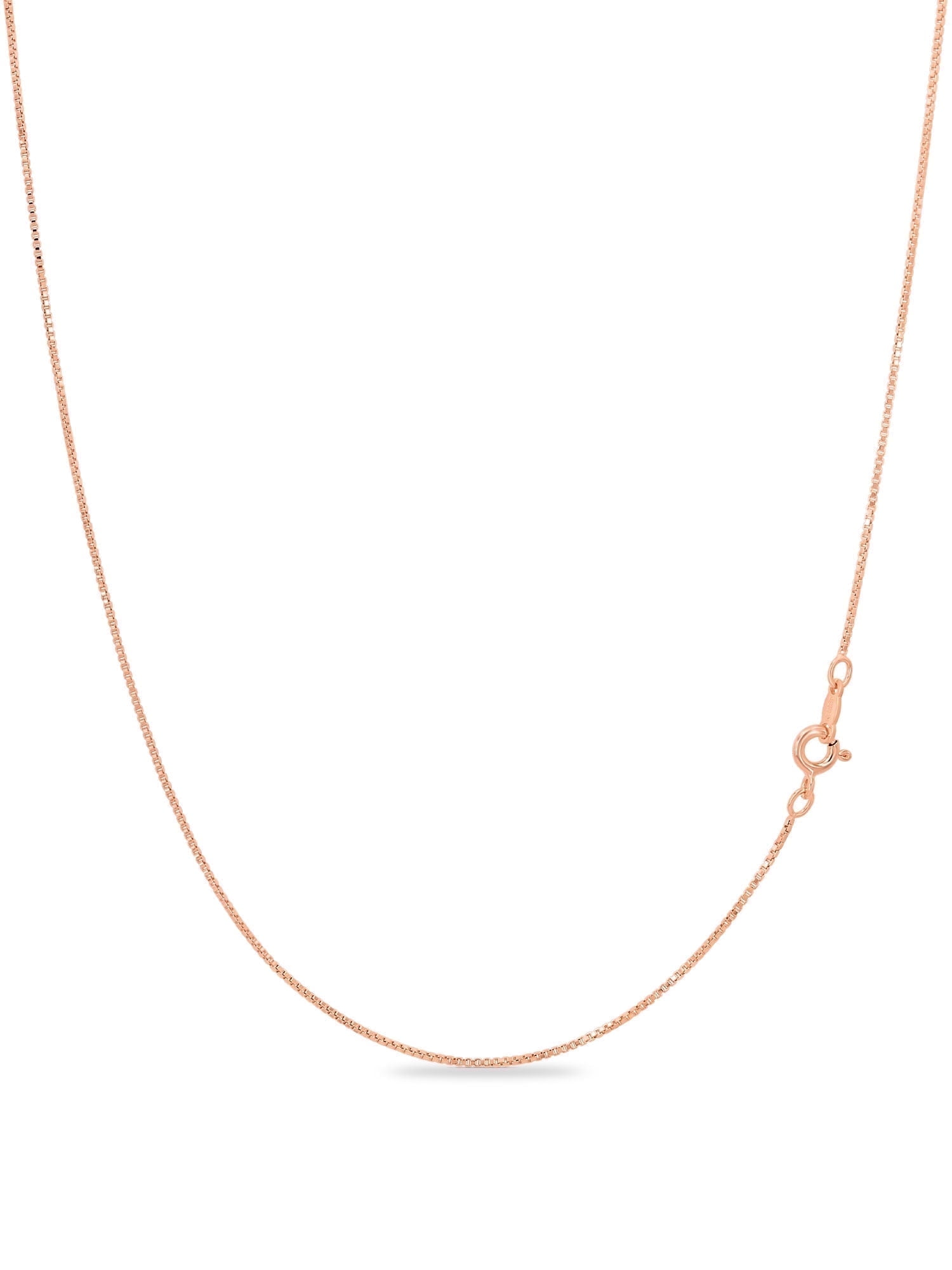 Kezef Rose Gold Plated Sterling Silver Necklace - 1mm Box Chain ...