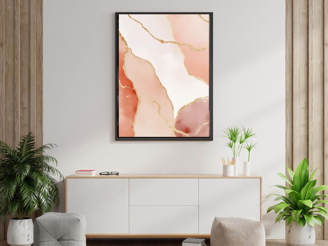 Rose Gold Poster With Stars Elegant Boho Wall Art Art Poster In A1 A2 ...