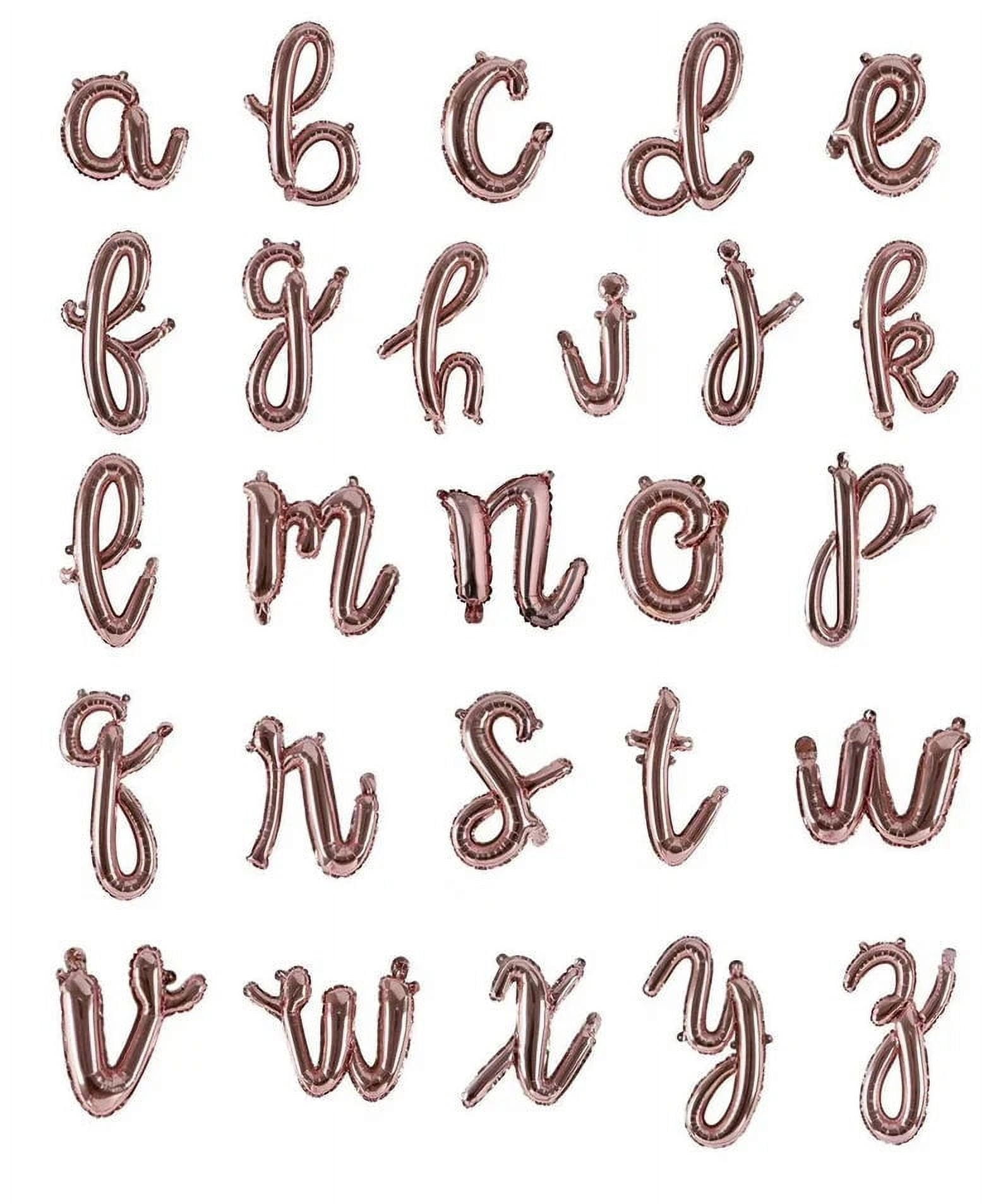 Rose Gold Script Cursive Balloon Foil 16" Letters balloons Symbols A-Z ...