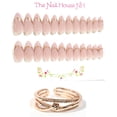 Rose Gold Sparkle French Manicure Glossy Almond Press On Nails and ...