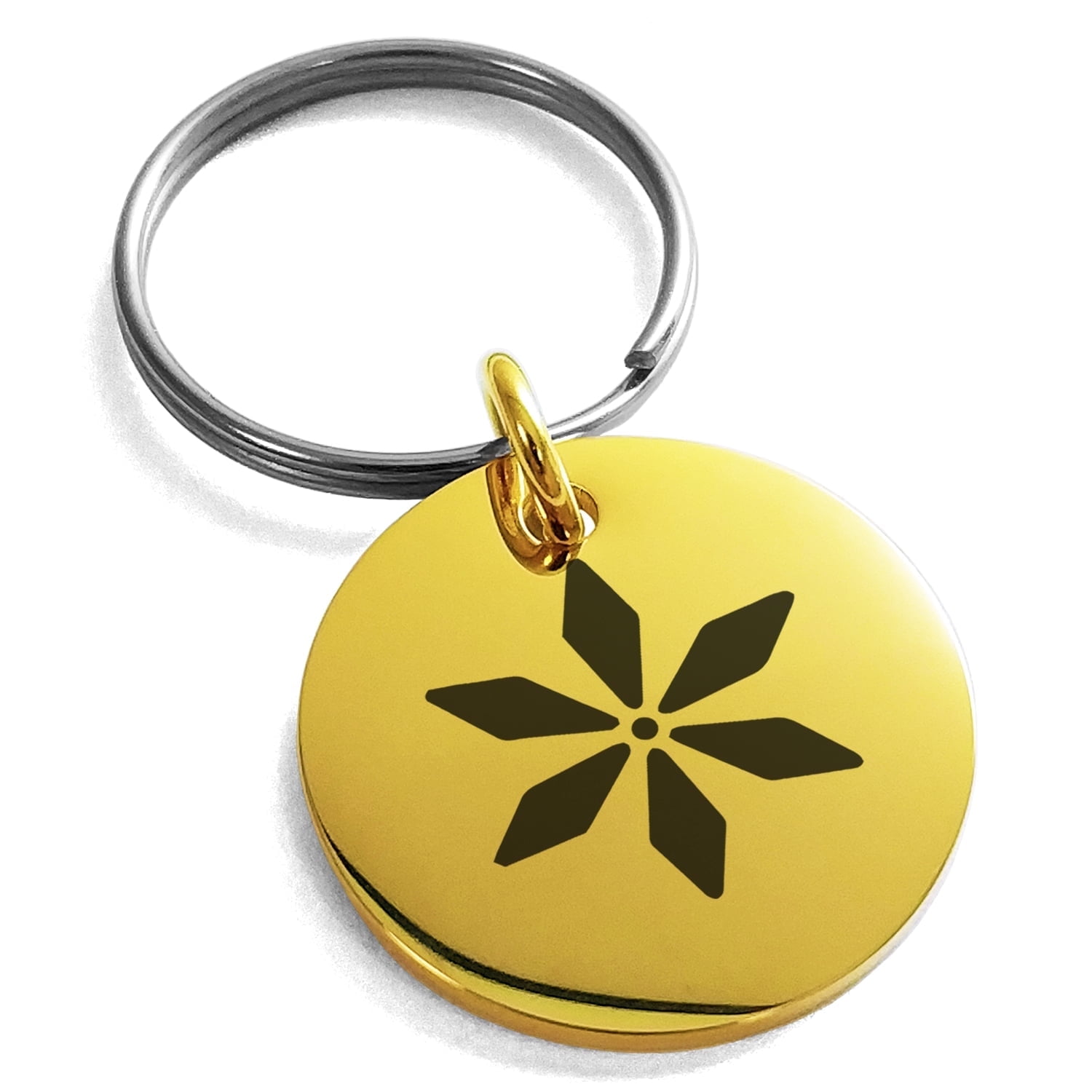 Rose Gold Stainless Steel Flower Petal Snowflake Engraved Small ...