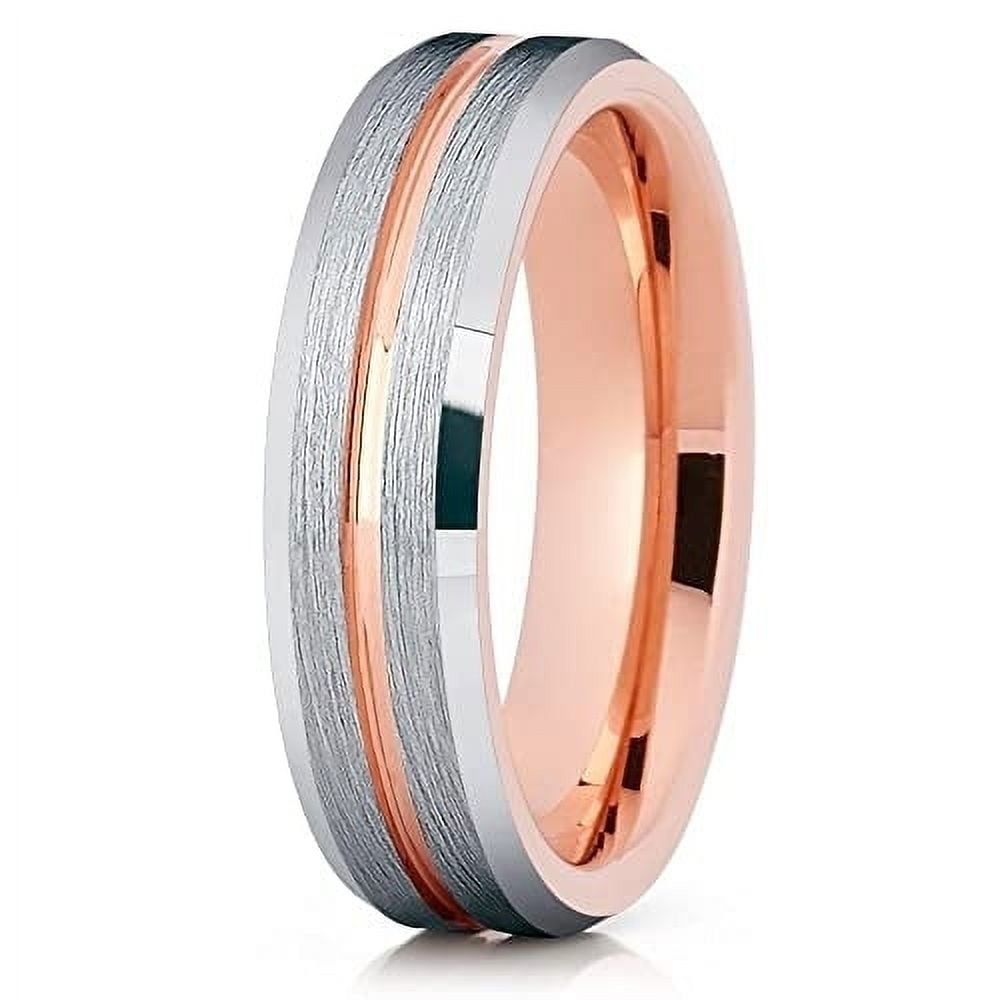 Rose Gold Tungsten Wedding Ring,Silver Wedding Ring,Tungsten Carbide ...