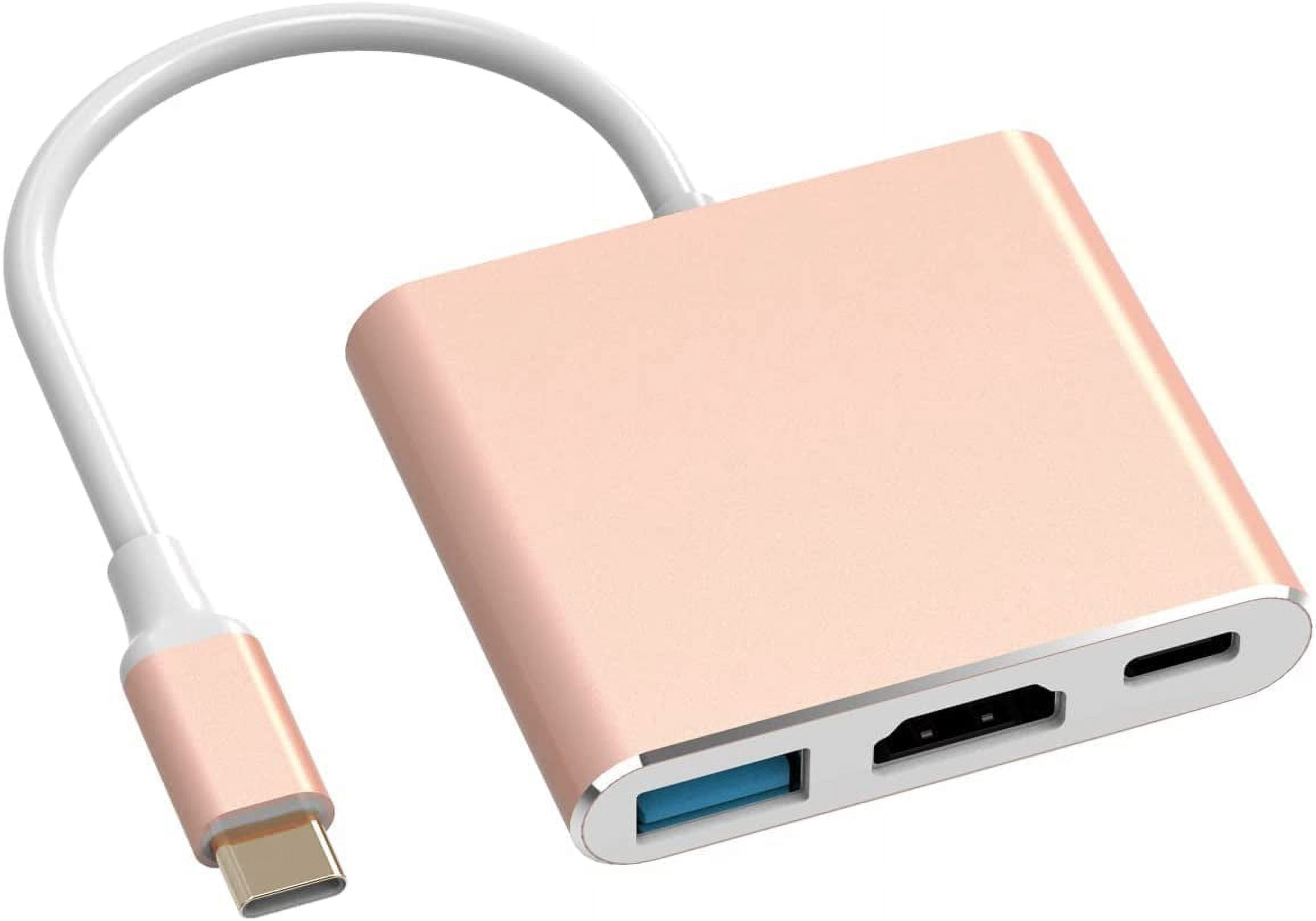 Rose Gold USB C to HDMI Adapter Type-C Multiport AV Converter with 4K ...