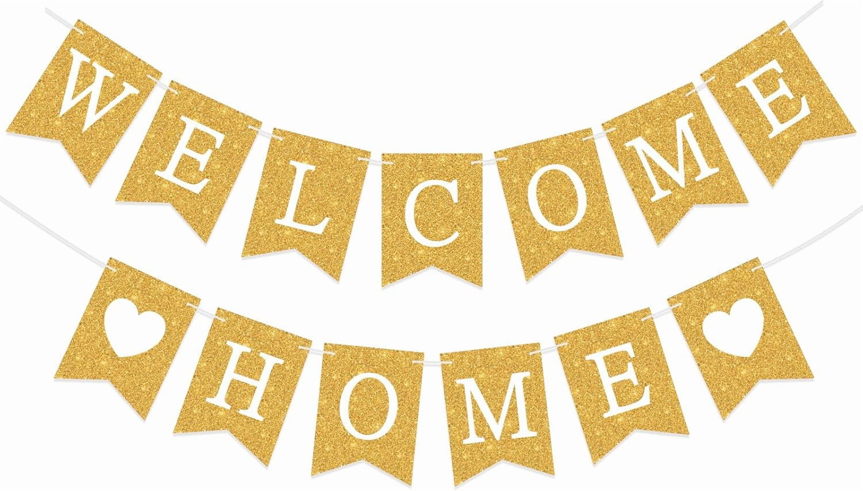 Rose Gold Welcome Home Banner Welcome Decorations Welcome Back Sign for ...