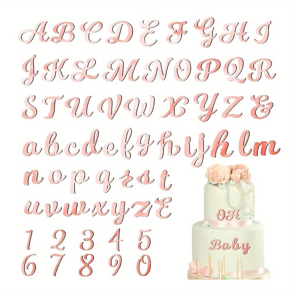 Rose Golden Acrylic Alphabet Numbers Letter Cake Toppers Personalized ...