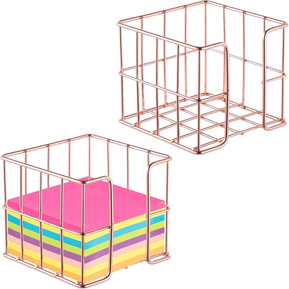 Rose Golden Post Note Holder, Storage Basket,Ornament Business Card ...