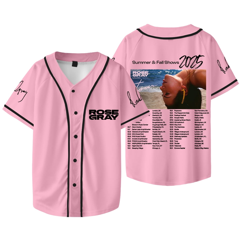 Rose Gray Merch Louder Please Tour Baseball Shirts Man Women Sports ...