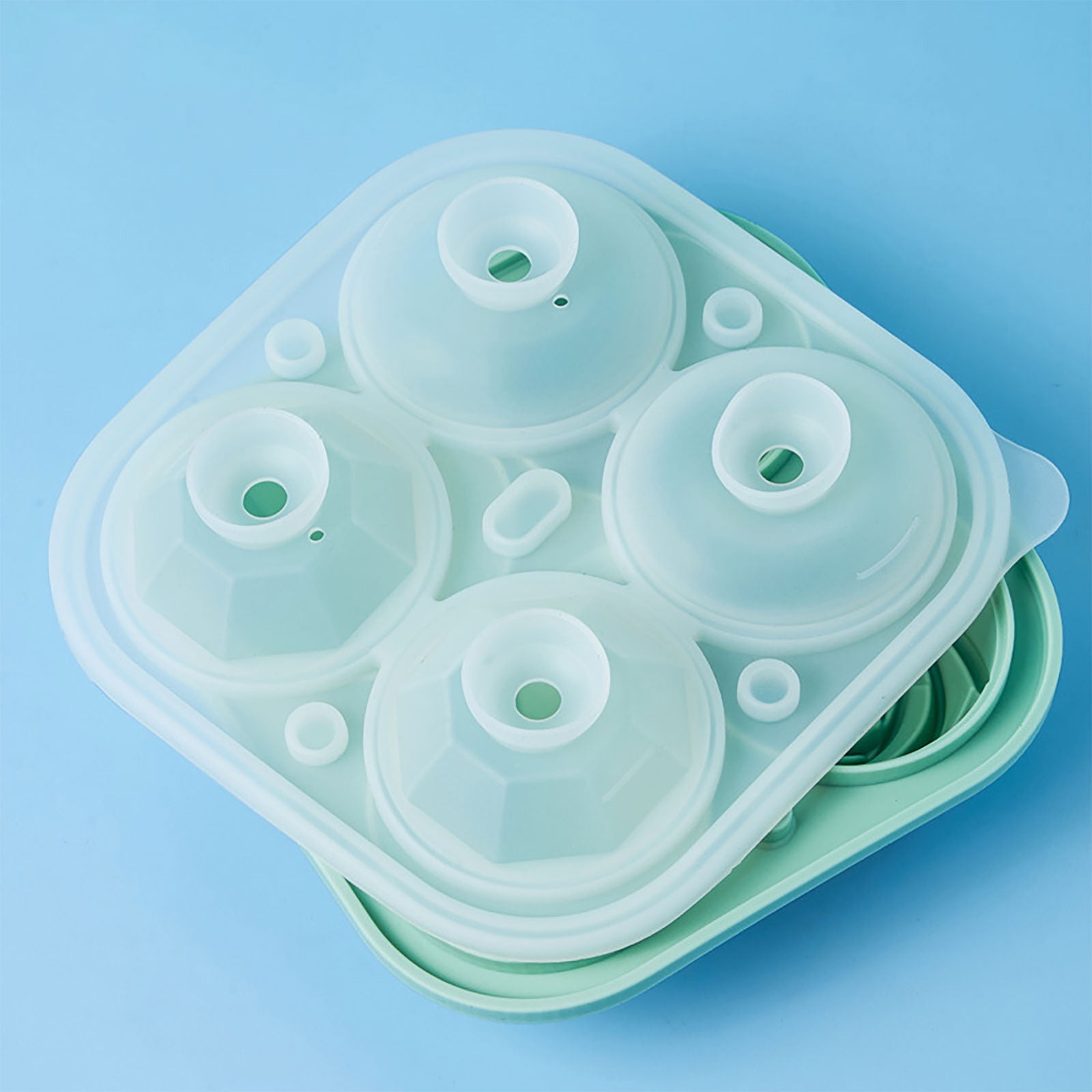 Rose Ice Trays,2 inch Rose+Diamond Ice Cube Trays With Covers,4 Cavity ...