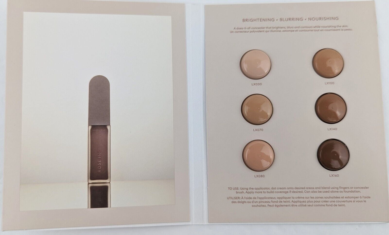 Rose Inc Softlight Luminous Hydrating Concealer 6-Shade Sample Card ...