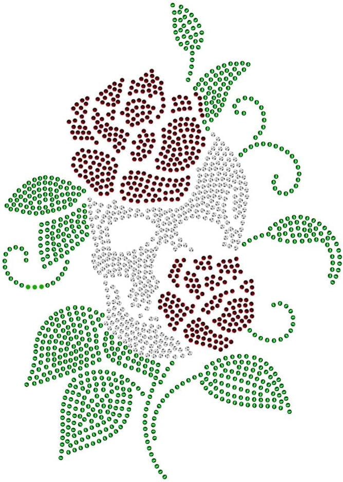 Rose Iron on Rhinestones Transfer 11.69x8.27 Inch Flower Heat Transfer ...
