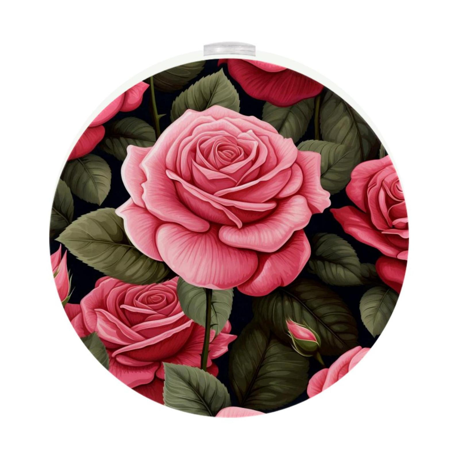 Rose LED Round Night Light-2PCS, Energy Efficient Plug-in Bedroom ...