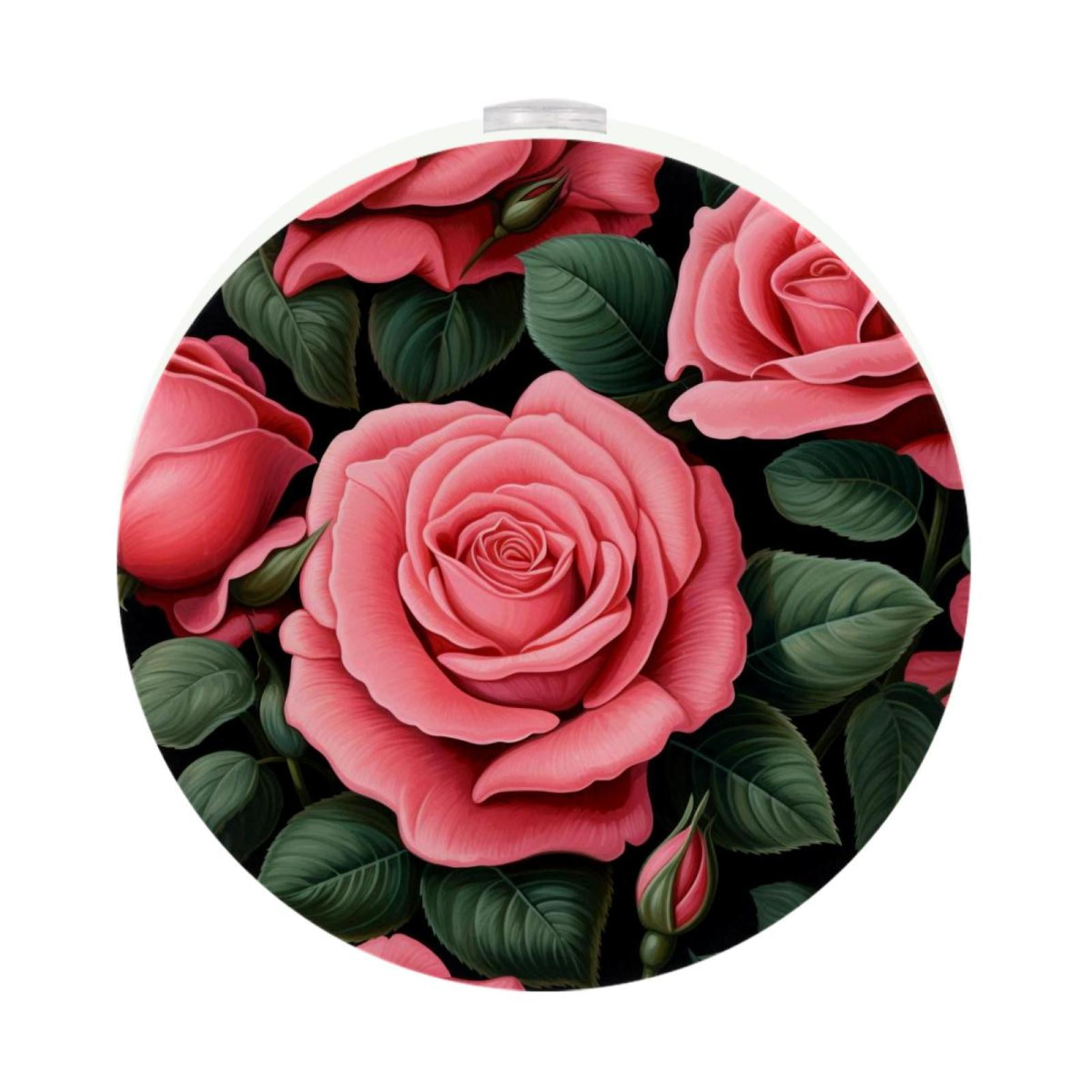 Rose LED Round Night Light-2PCS, Plug-in Dusk-to-Dawn Auto Sensor Wall ...