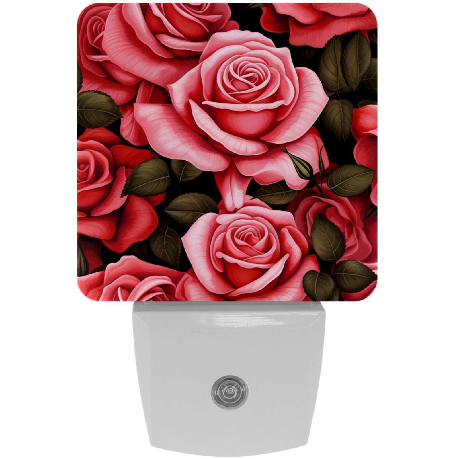 Rose LED Square Night Lights - Bright and Compact Bedroom or Bathroom ...