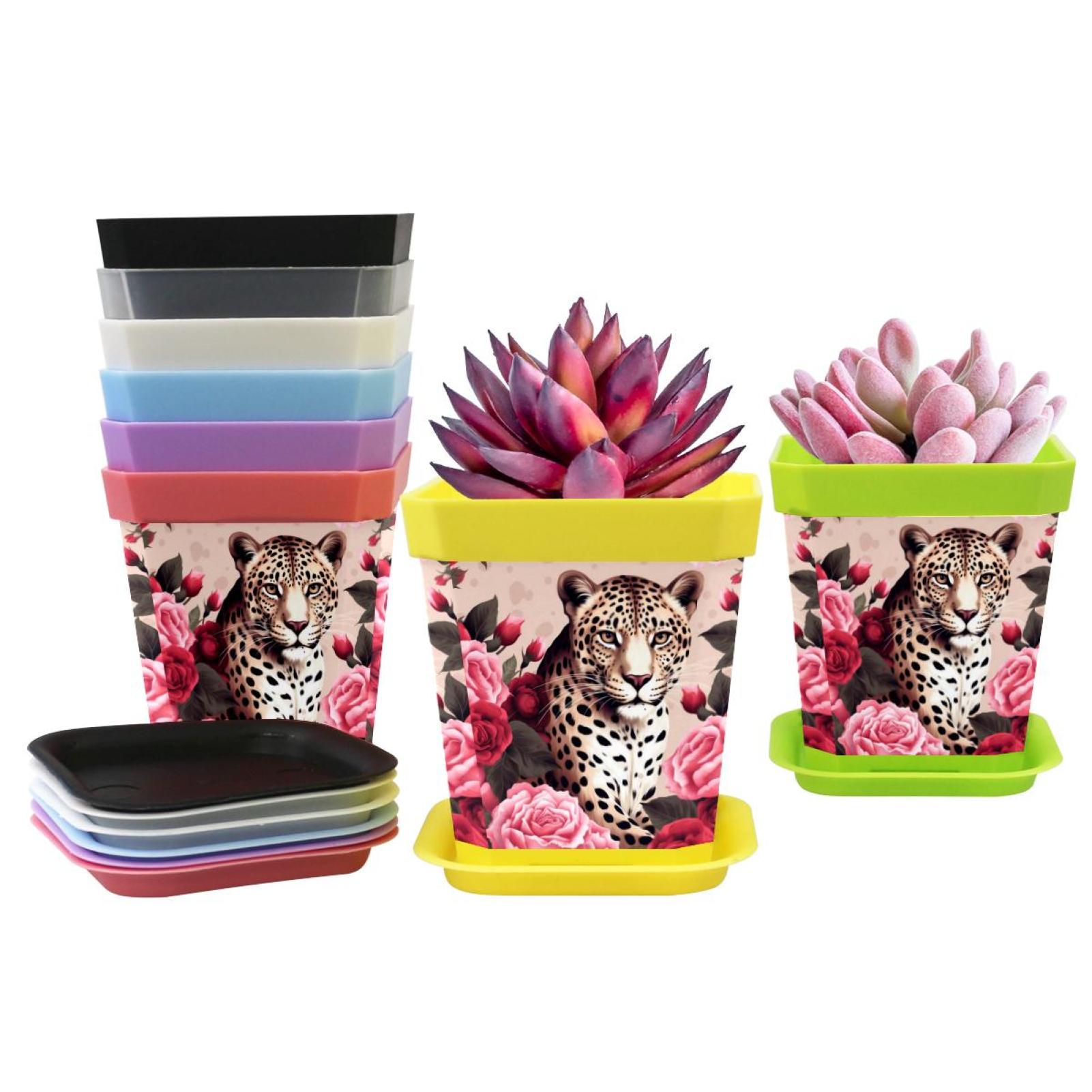 Rose Leopard Animals Caribbean Planter 8PCS - Lightweight Indoor ...