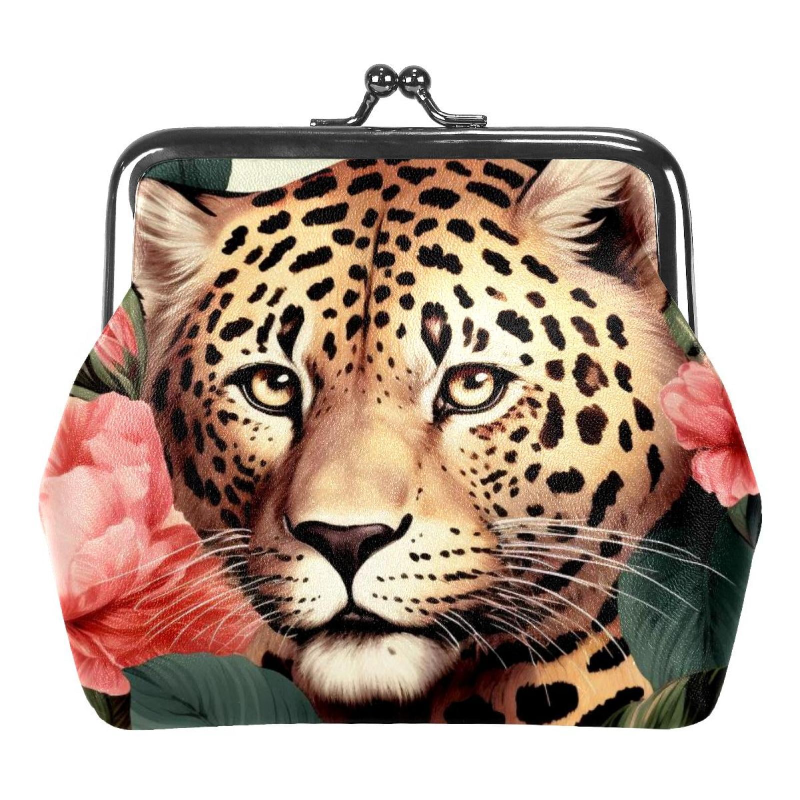 Rose Leopard Coin Purse, Kiss Lock Coin Purse, Large Capacity Coin ...