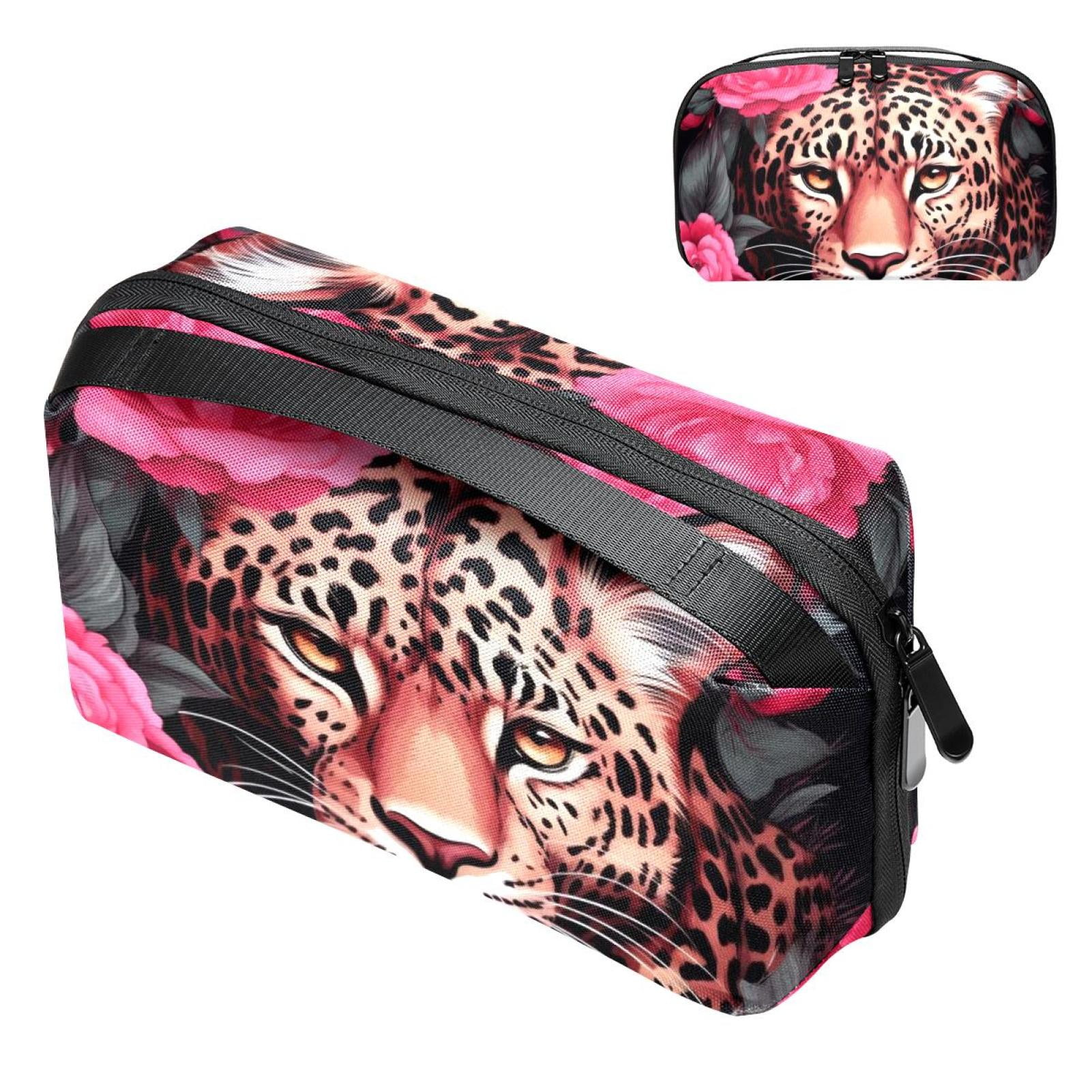 Rose Leopard Digital Bag Organizer Travel Case with Oxford Fabric ...