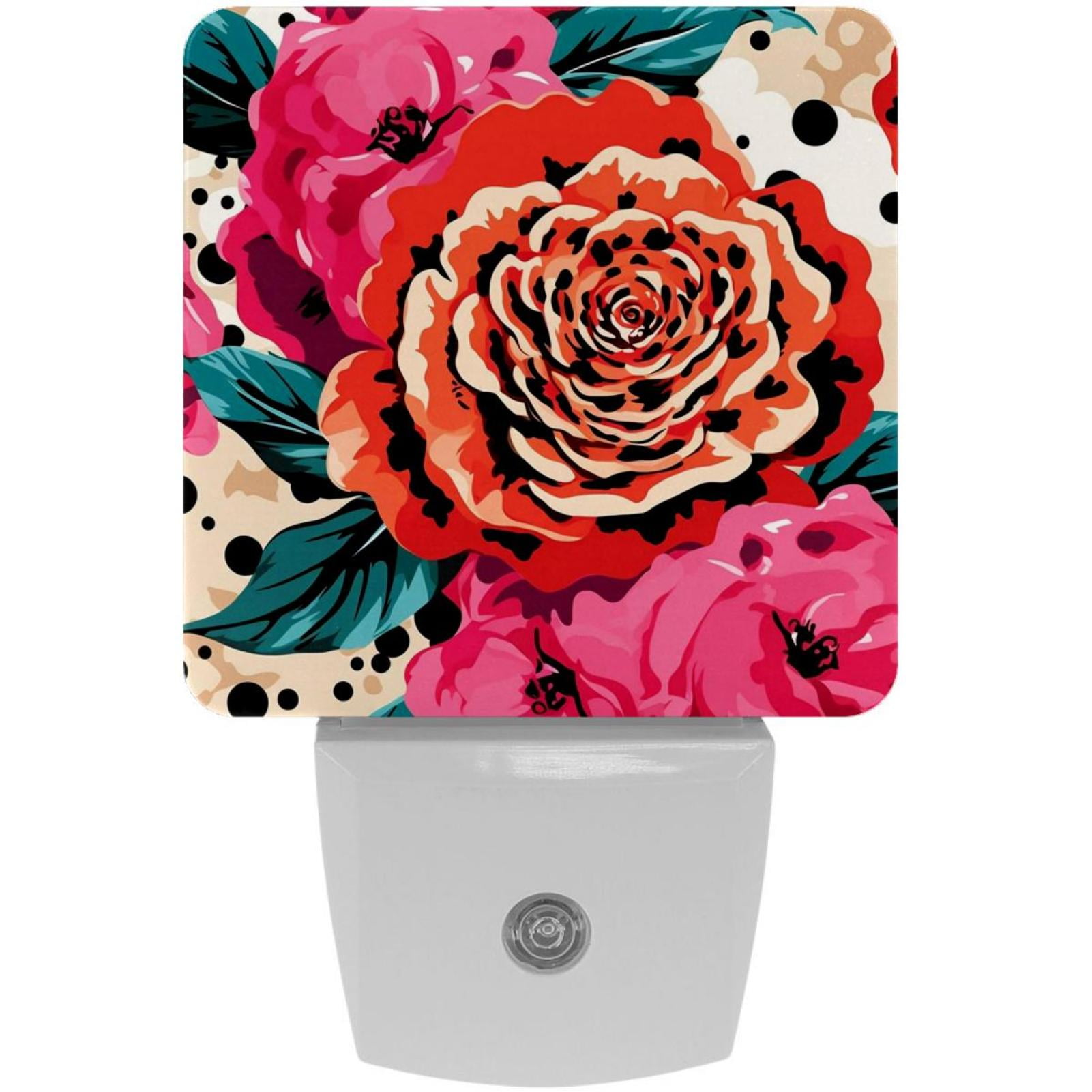 Rose Leopard LED Square Night Lights - Elegant and Energy Efficient ...