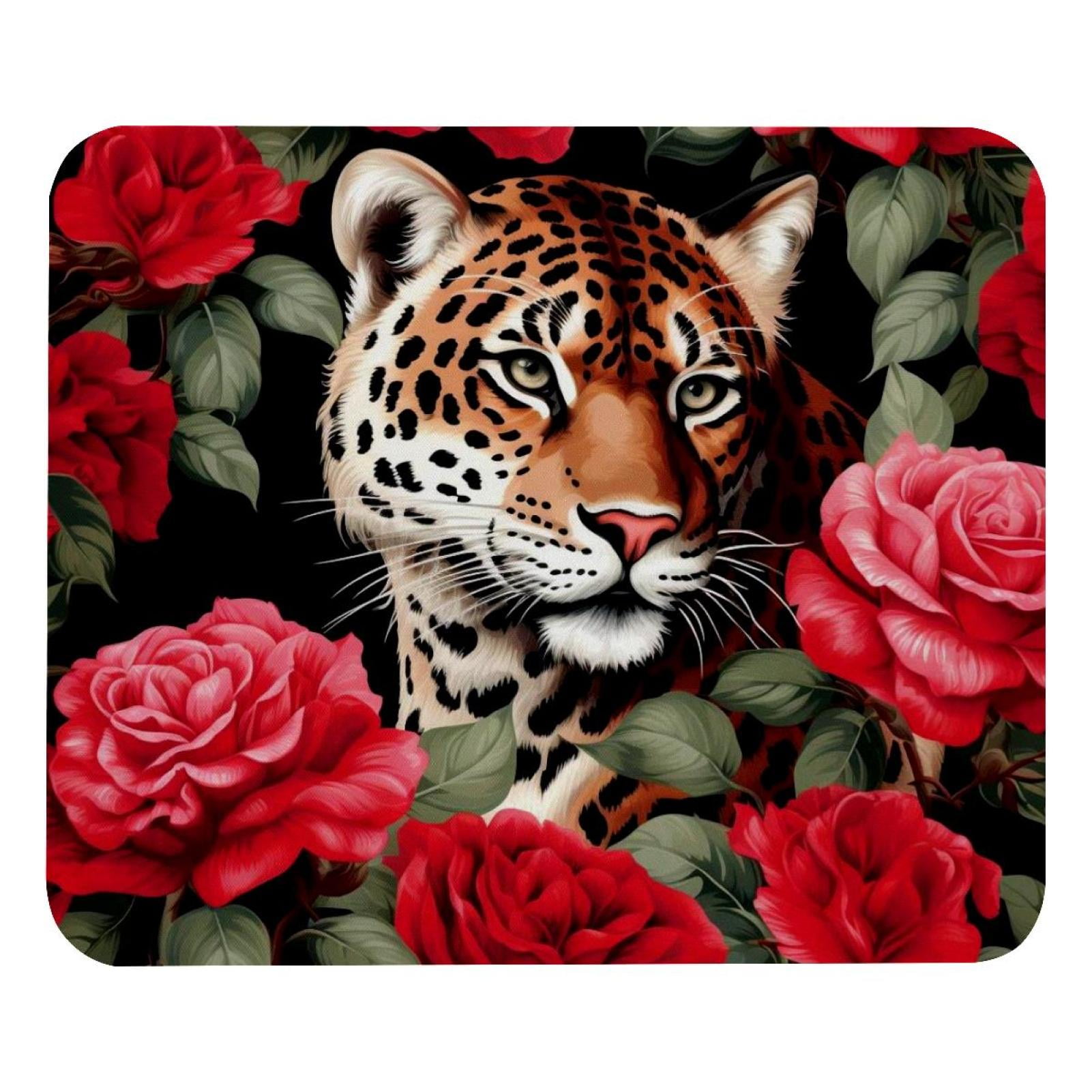 Rose Leopard Mouse Pad for Wireless Mouse Home Office Desk Laptop with ...