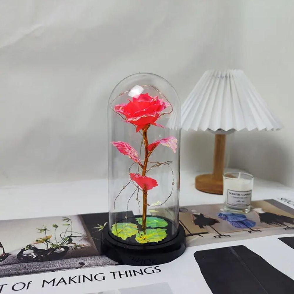Rose Light Artificial Galaxy Rose Lamp with Butterfly LED Rose Flowers ...