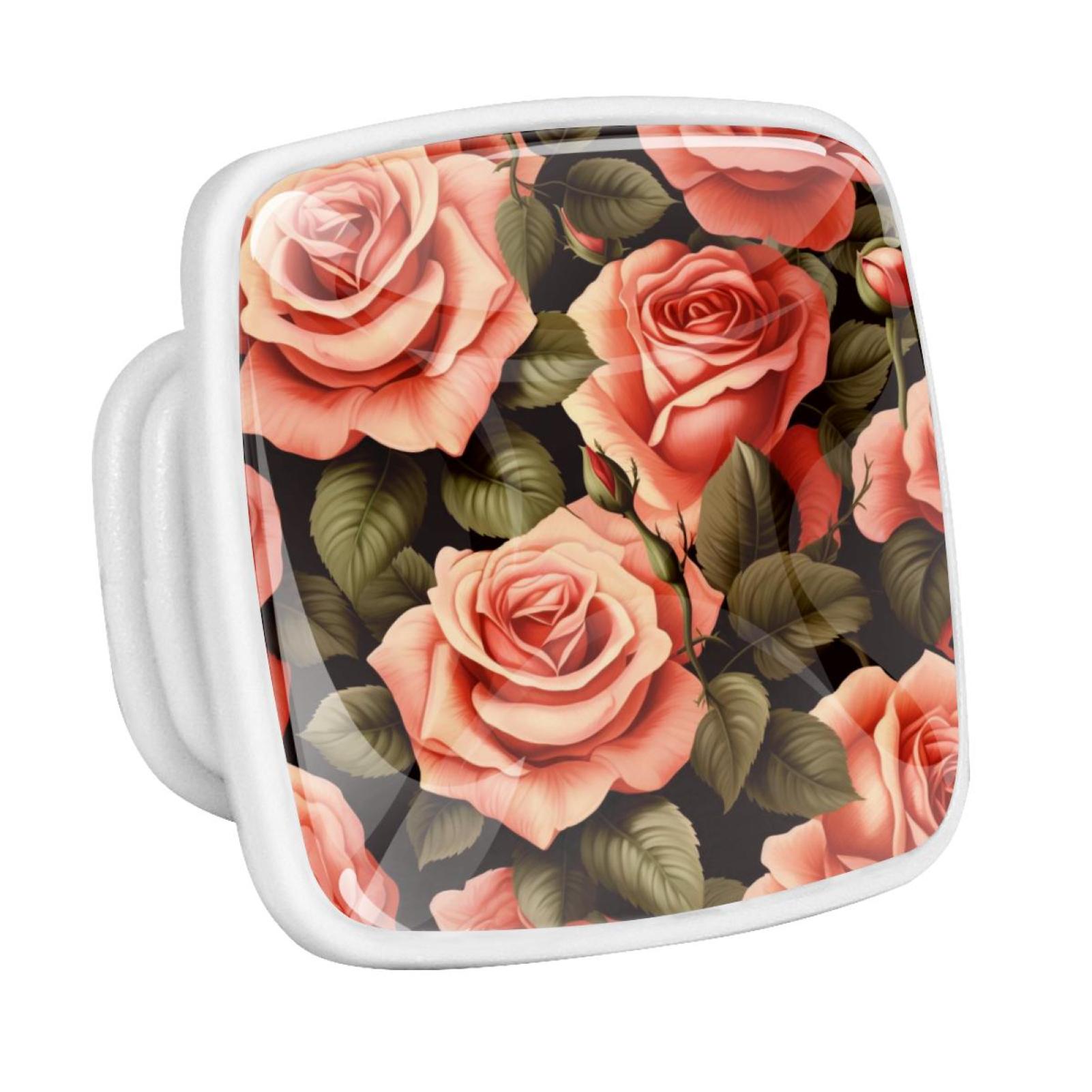 Rose Love Flowers Plant Fluorescent Drawer Pulls with Screws Square 4 ...