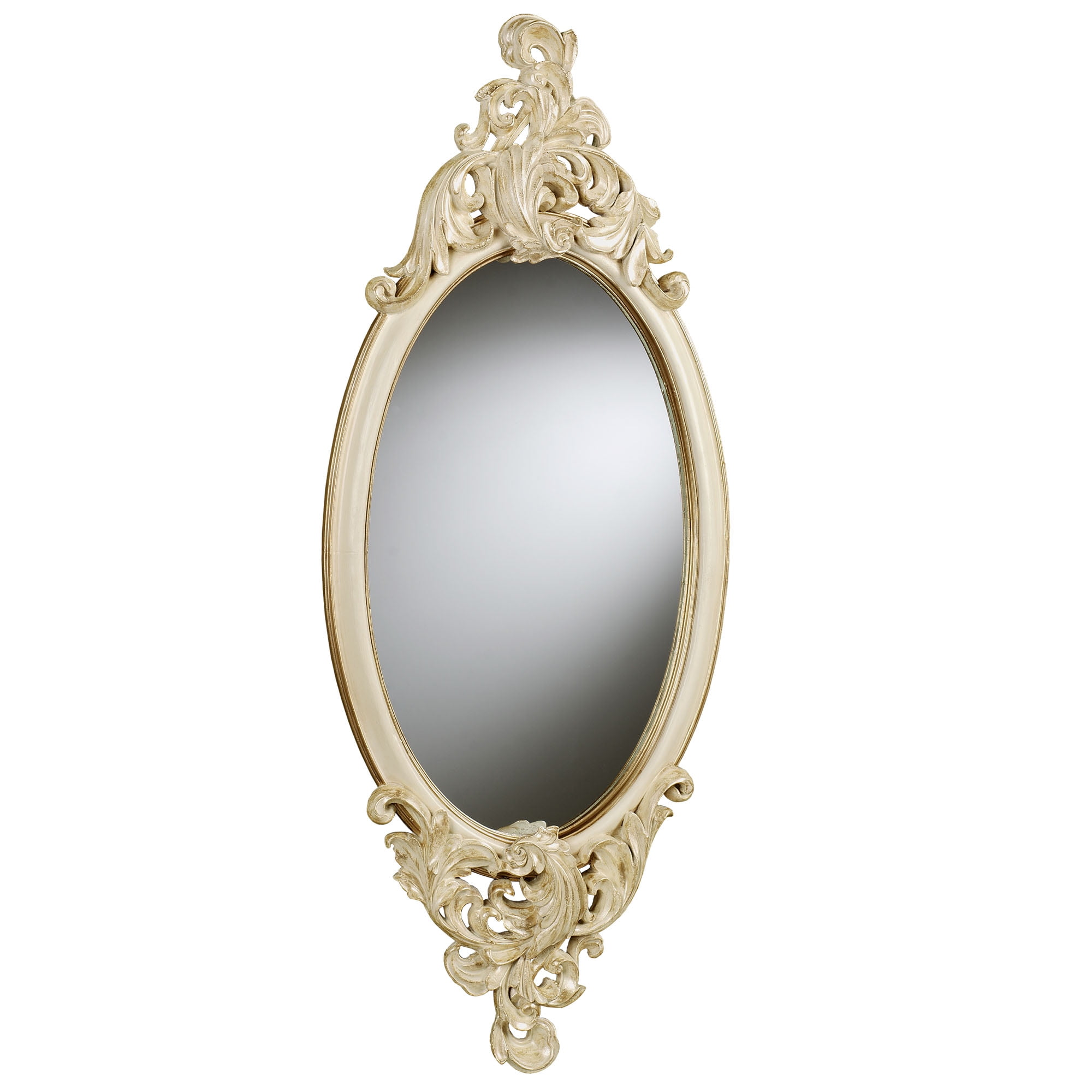 Rose Marie Oval Mirror Ivory/Gold - Walmart.com