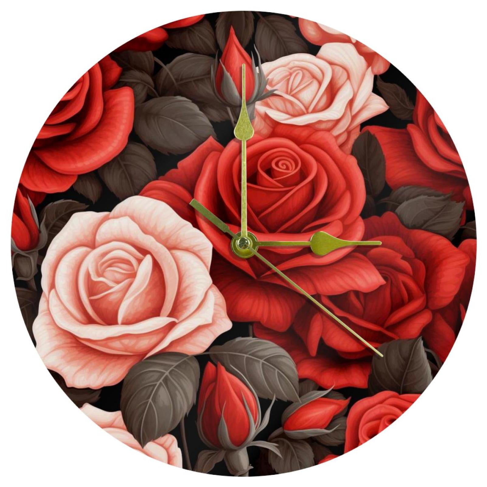 Rose Modern Acrylic Circular Wall Clock - Sleek Timepiece for Stylish ...