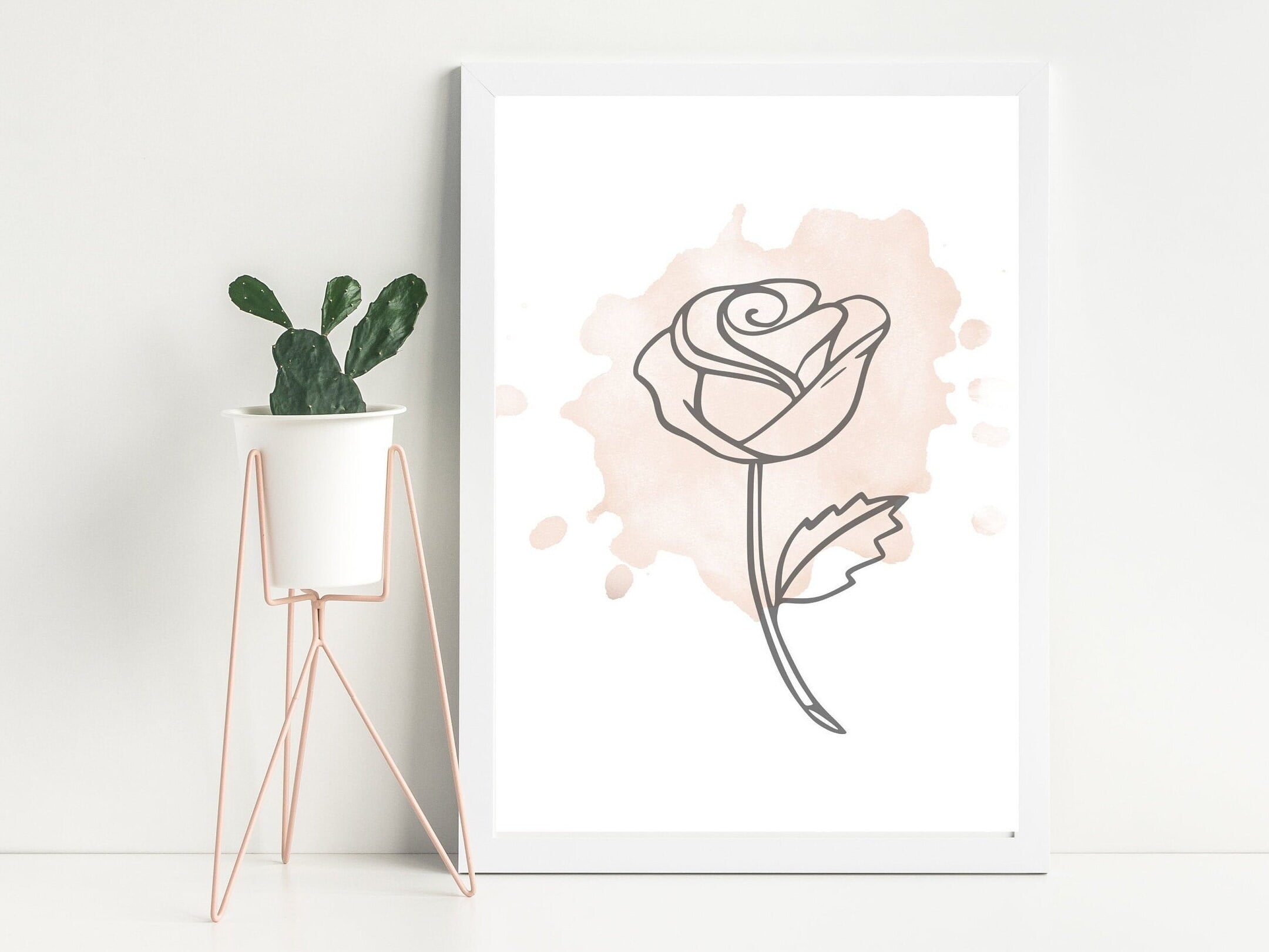 Rose One Line Art Drawing, Printable Wall Art,Female Bedroom Poster ...