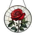 Rose Panel Stained Glass Pattern Design File, Floral Window Suncatcher ...
