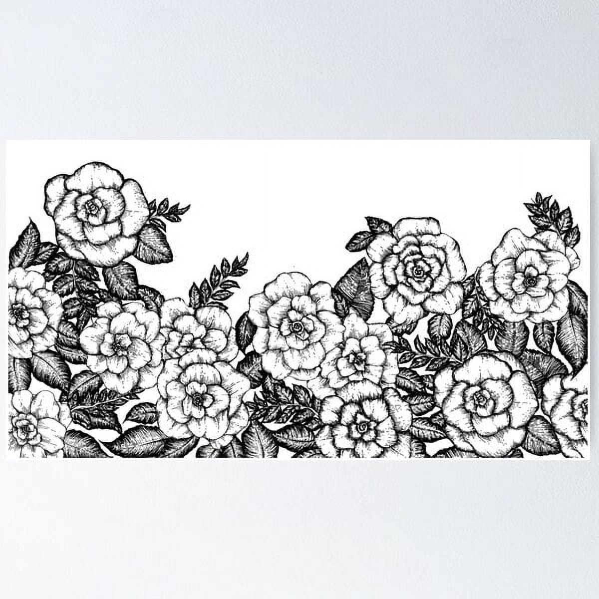 Rose Pattern | Rose Illustration | Pen And Ink Drawing | Floral ...