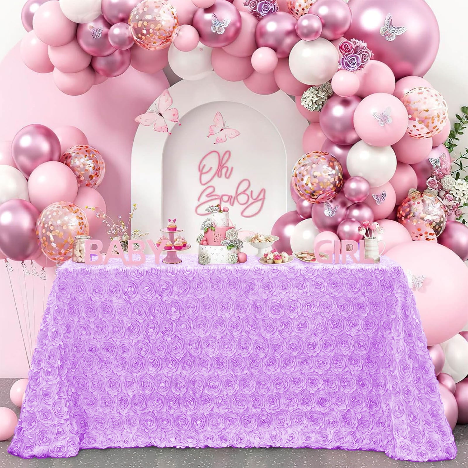 Rose Pattern Round Tablecloth, Elegant Table Cover for Hotel Dining ...