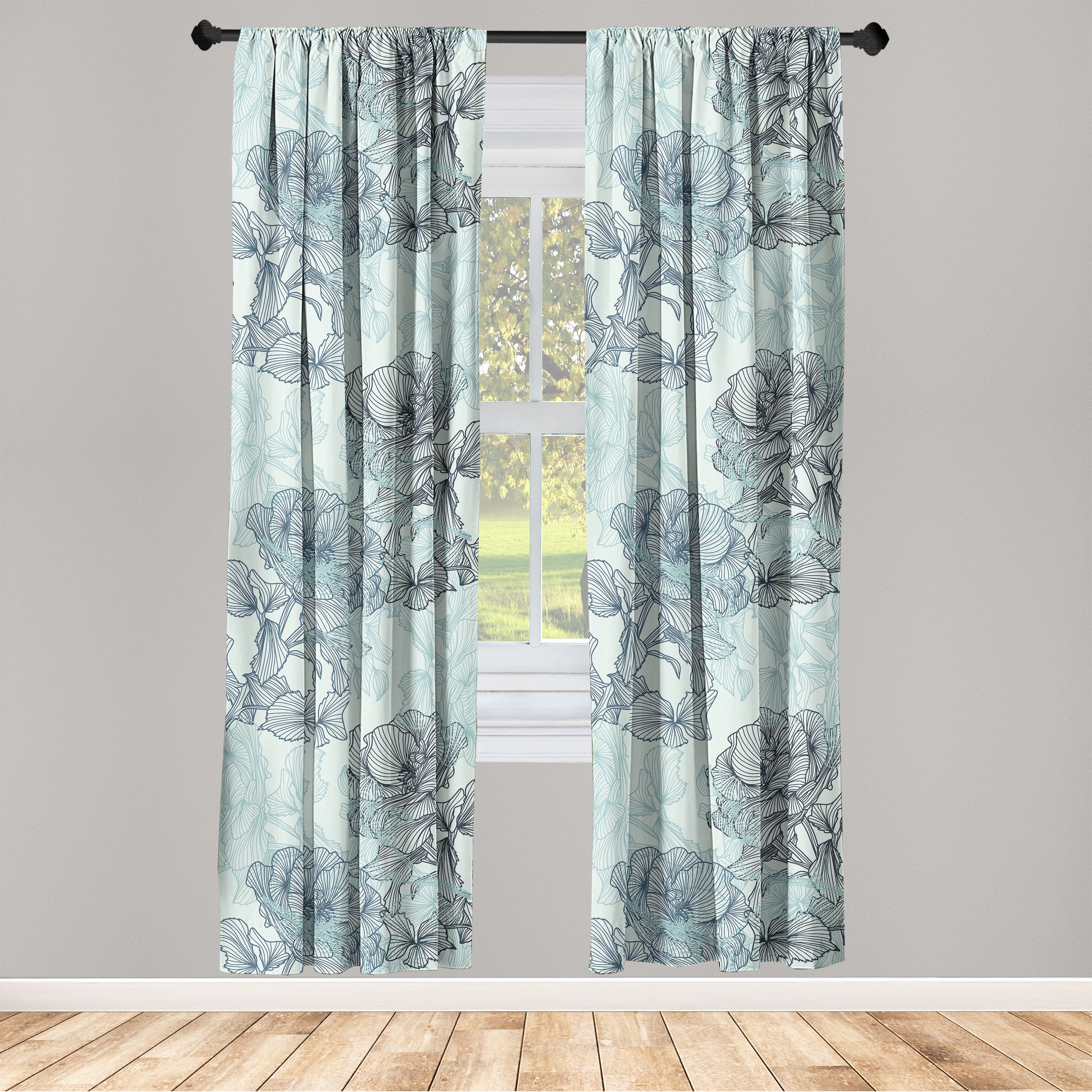 Rose Pattern Window Curtains, Bohemian Summer Vibes Forest Flowers ...