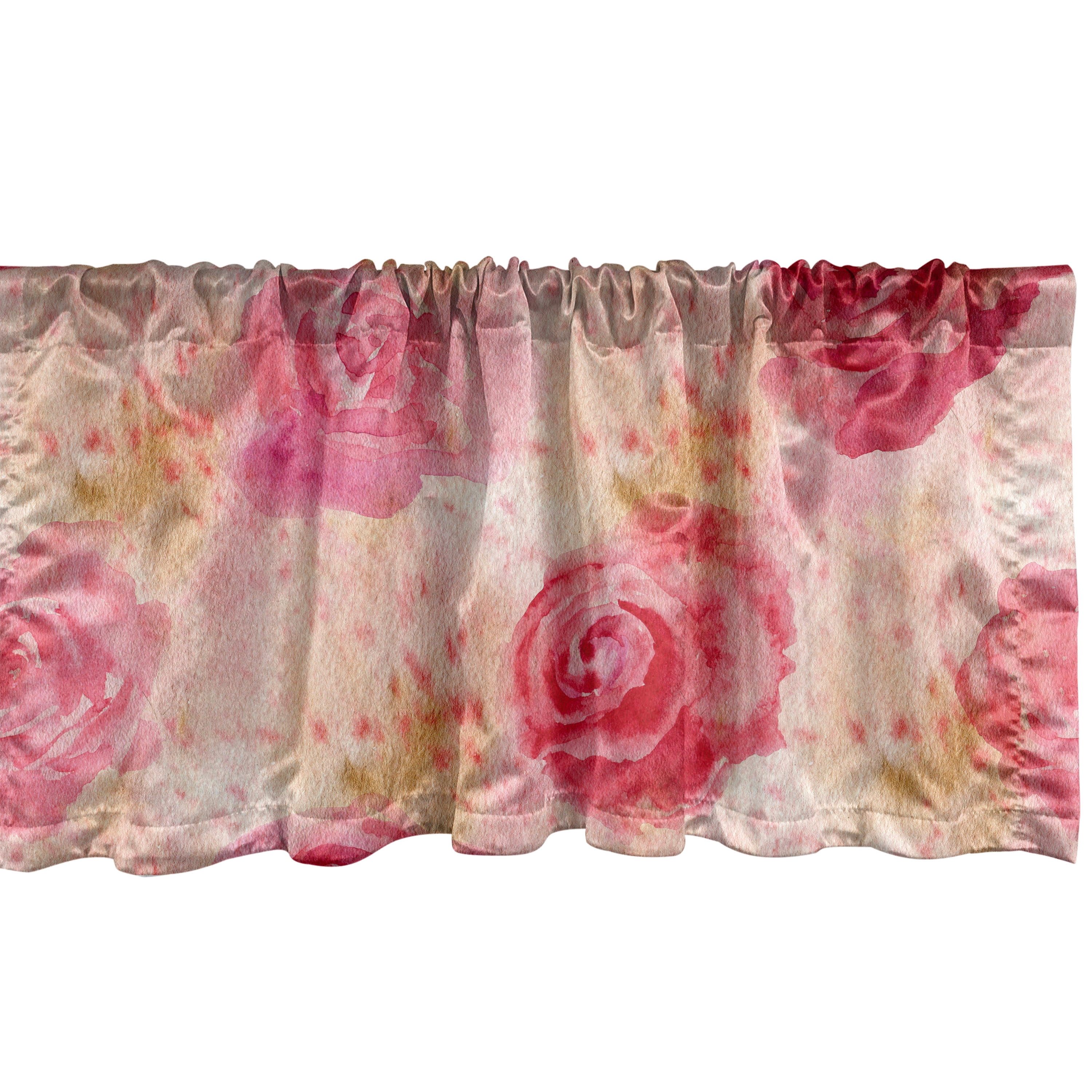 Rose Pattern Window Valance, Delicate Flowers Boho Pattern with Autumn ...