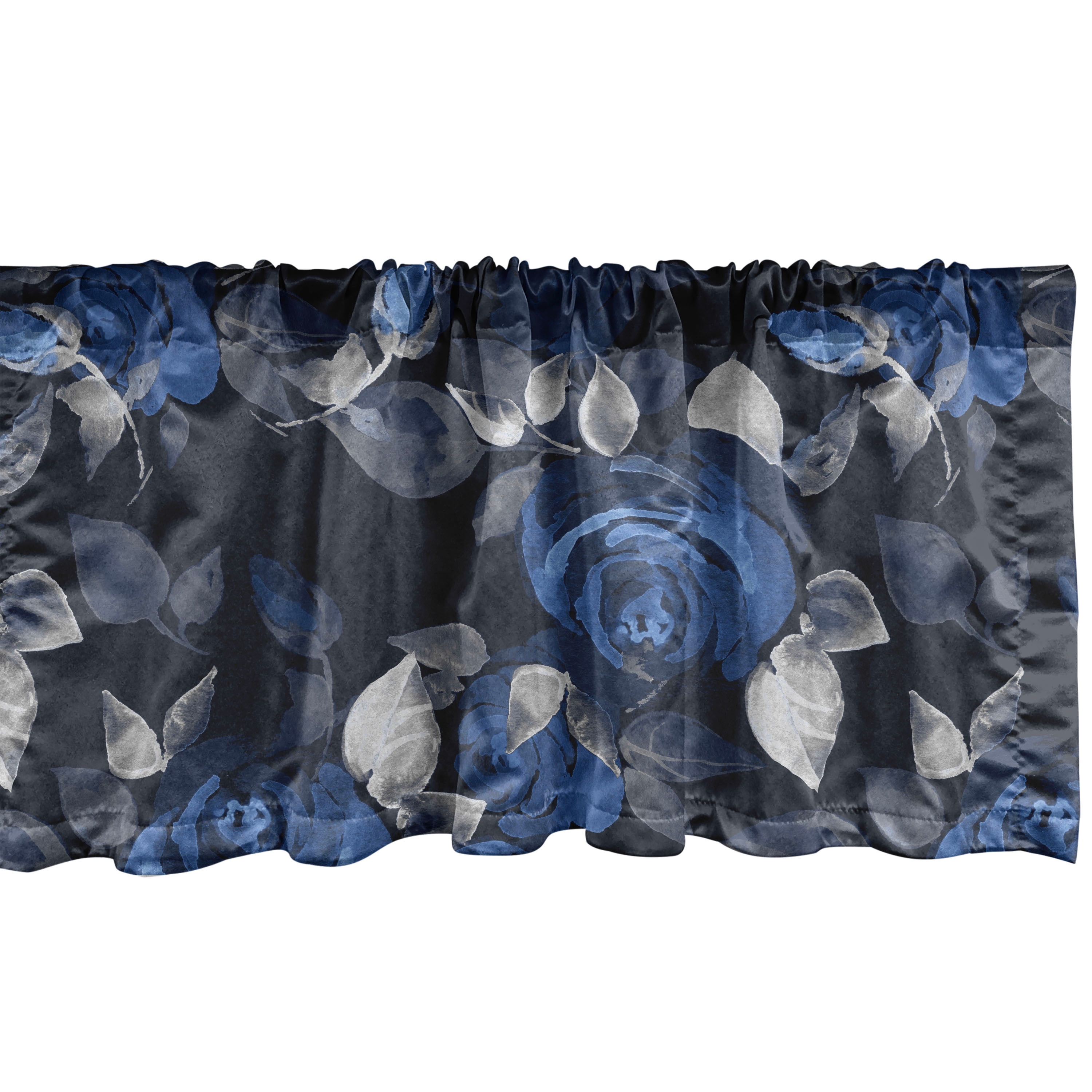 Rose Pattern Window Valance, Night Time Jungle Feels Flowers Boho ...