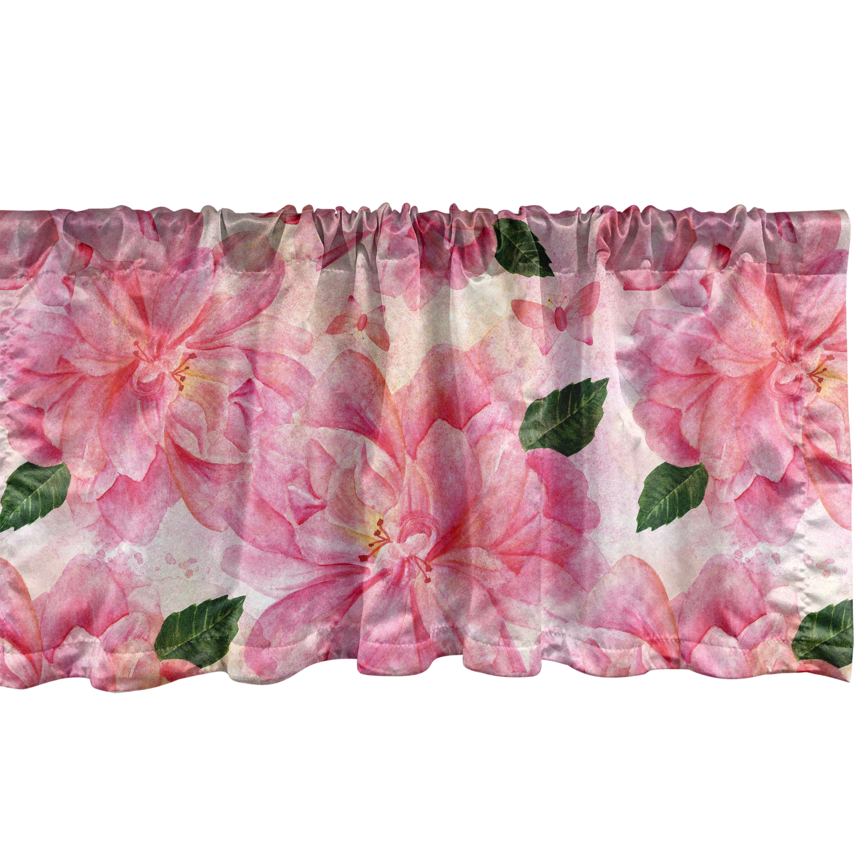 Rose Pattern Window Valance, Romantic Emotions Floral and Butterfly ...
