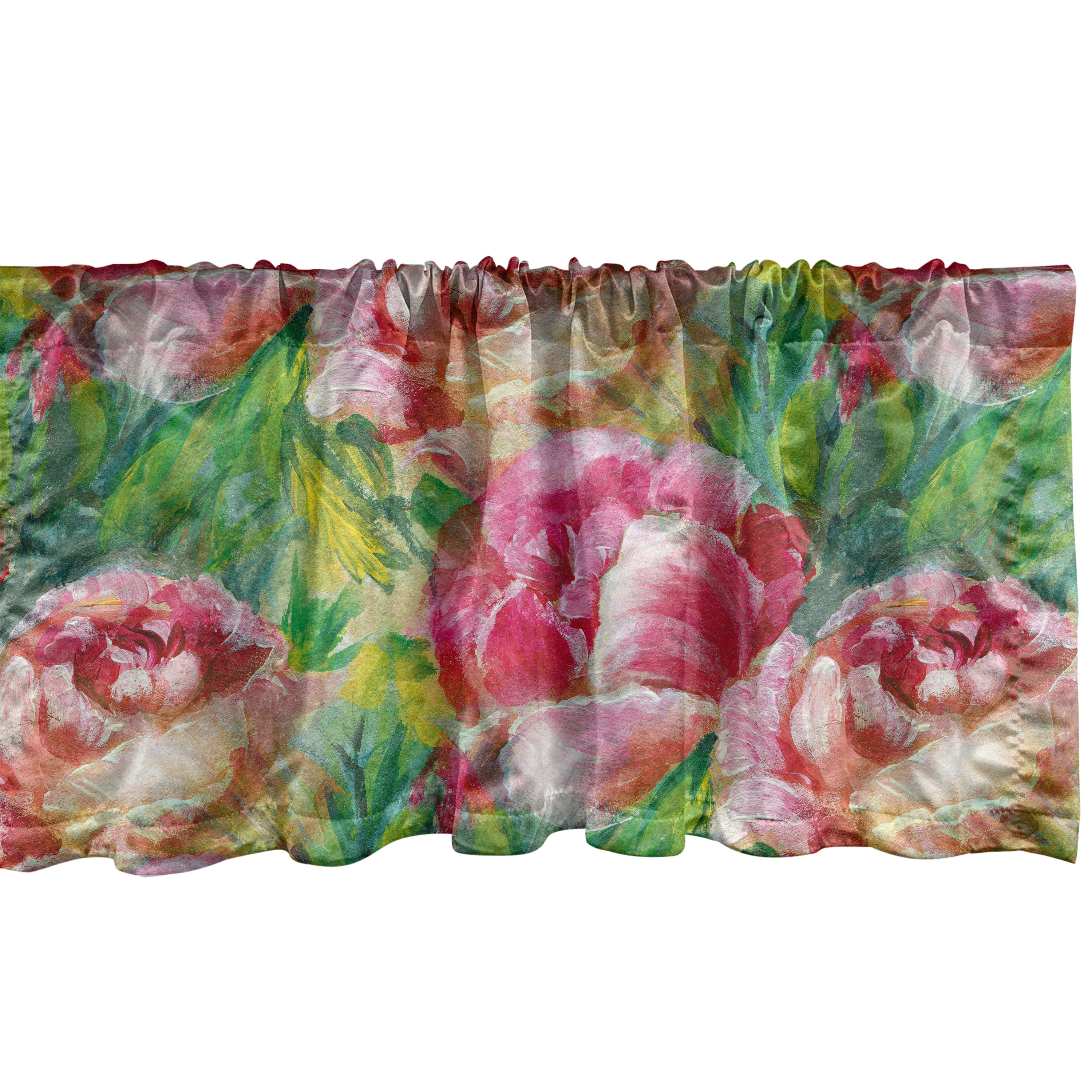 Rose Pattern Window Valance, Wild Jungle Inspirations Innocent Flowers ...