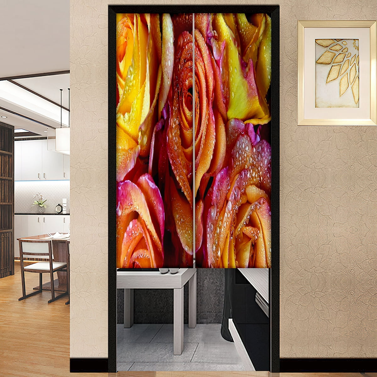 Rose Petal Floral Design Flower Door Curtain Chinese Panel Japanese ...