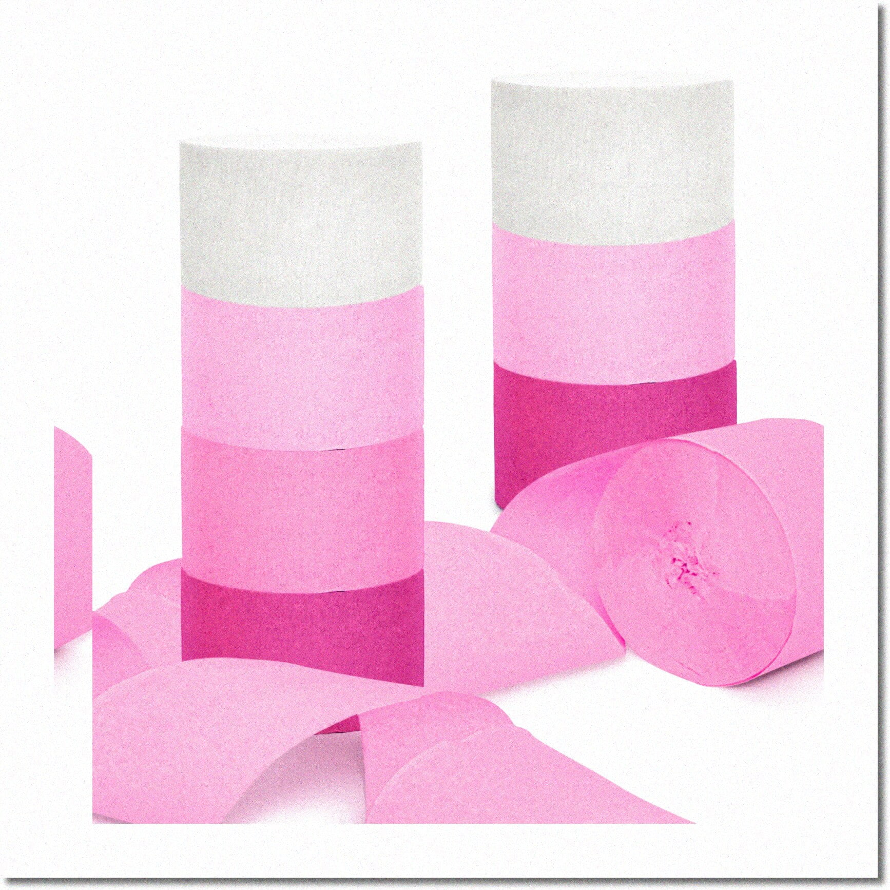 Rose Petal Party Streamers - 8 Rolls of Gradient Pink Crepe Paper for ...