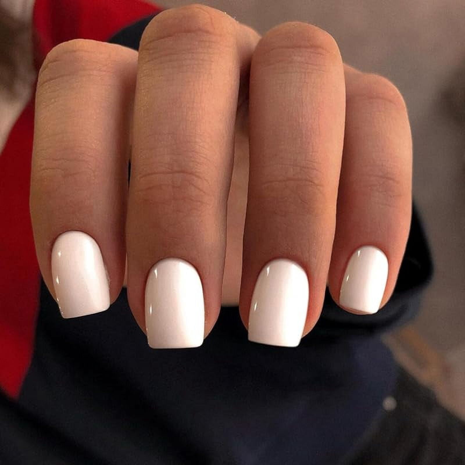 Rose Pink Press On Nails Short Square,Gel Nails Press ons with UV ...