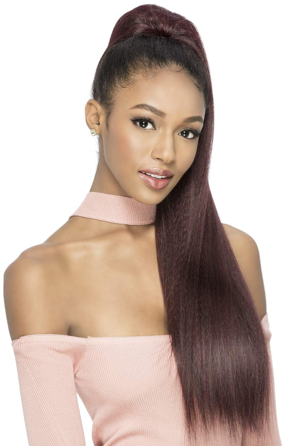 Rose Pocket Bun Ponytail Color 1 - Vivica Fox Wigs 28" Long Layered ...