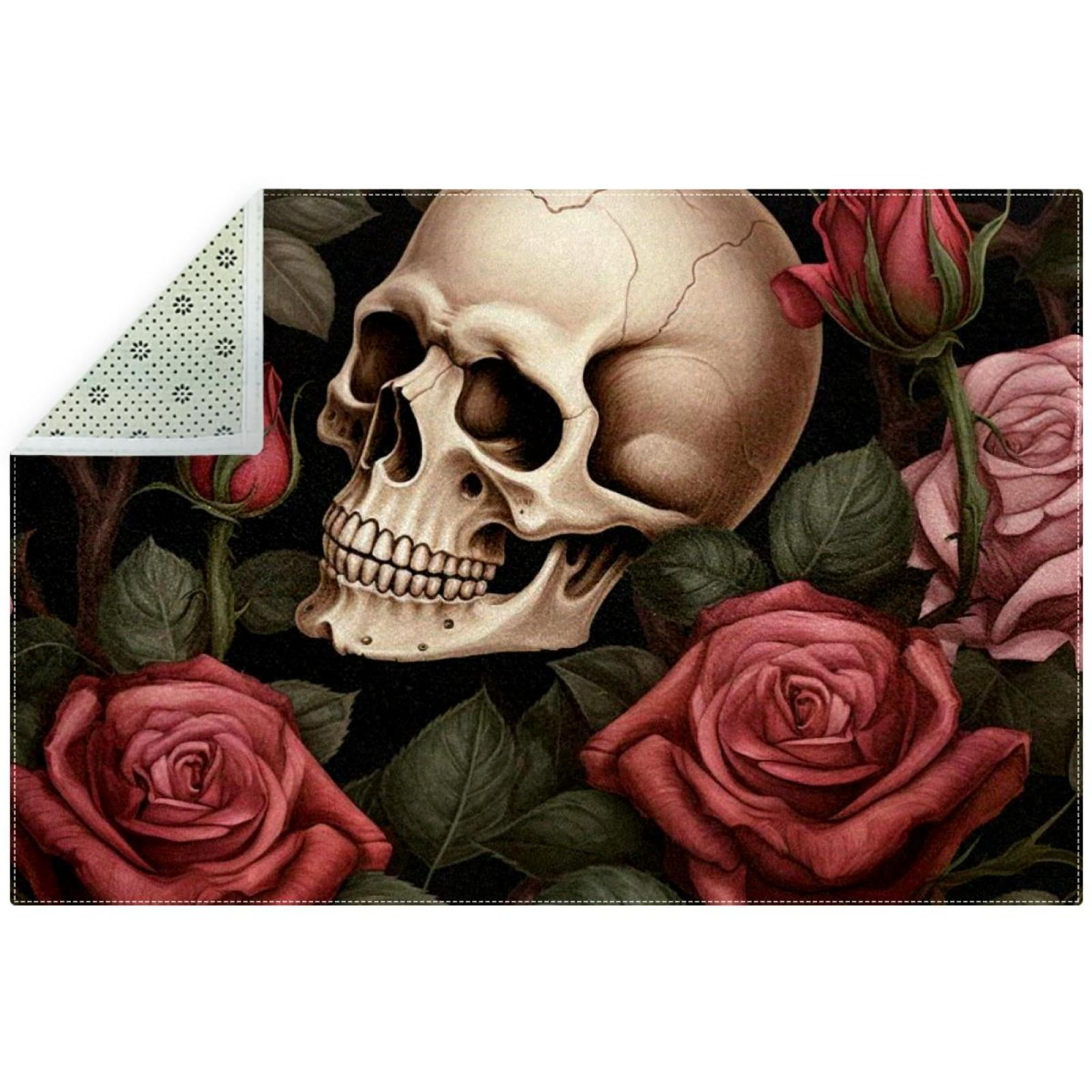 Rose Polyester Welcome Mat - Indoor/Outdoor Door Mat with Right-Angle ...
