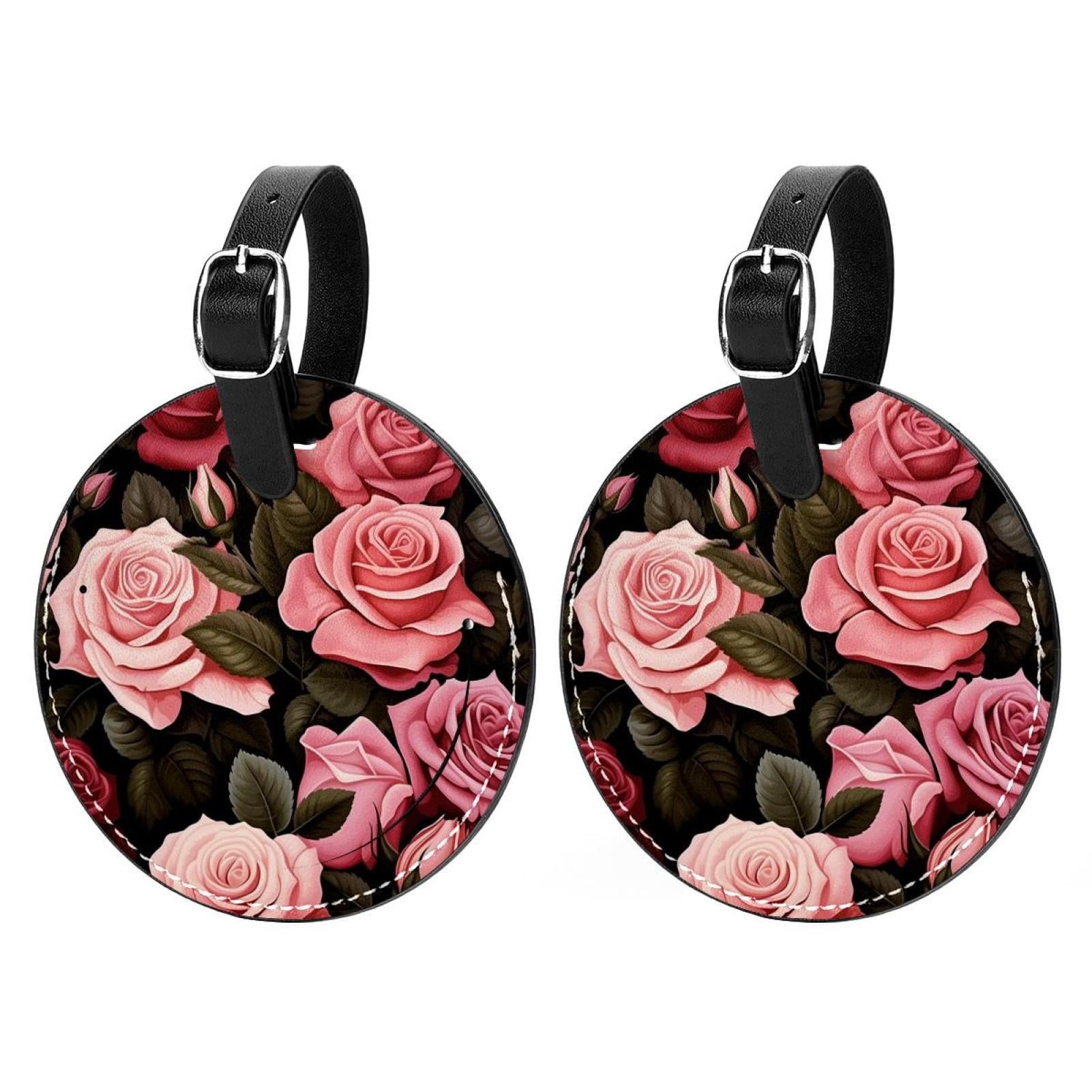 Rose Premium PU Leather Luggage Tags - Travel Tag for Easy Bag ...