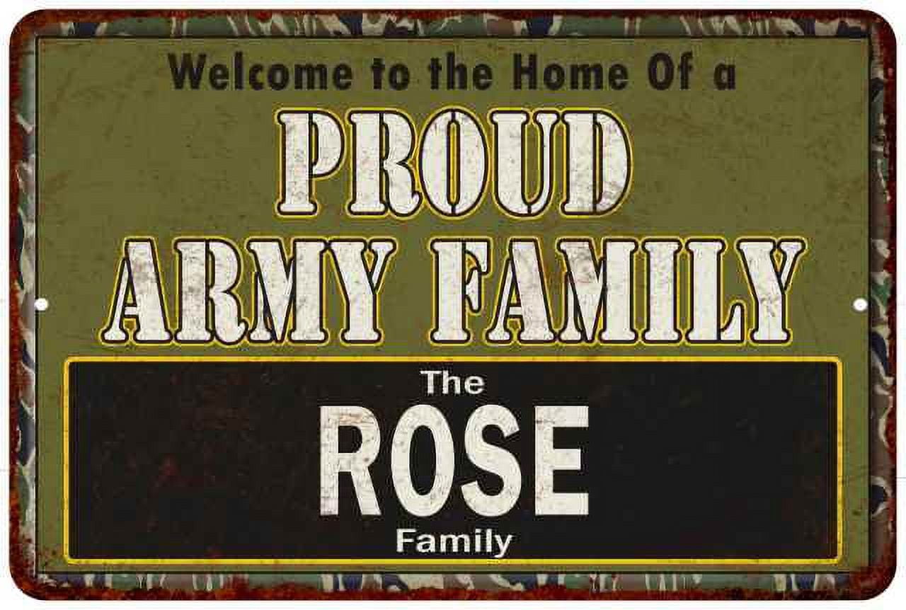 Rose Proud Army Family Sign Gift 8x12 Metal Sign 108120023168 - Walmart.com