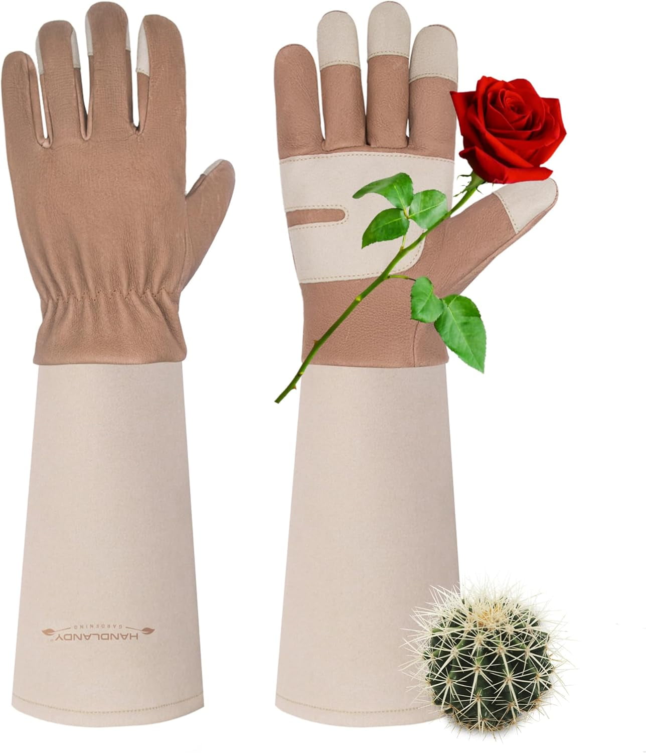 Rose Pruning Gloves for Men & Women, Long Thorn Proof Gardening Gloves, Breathable Pigskin ...