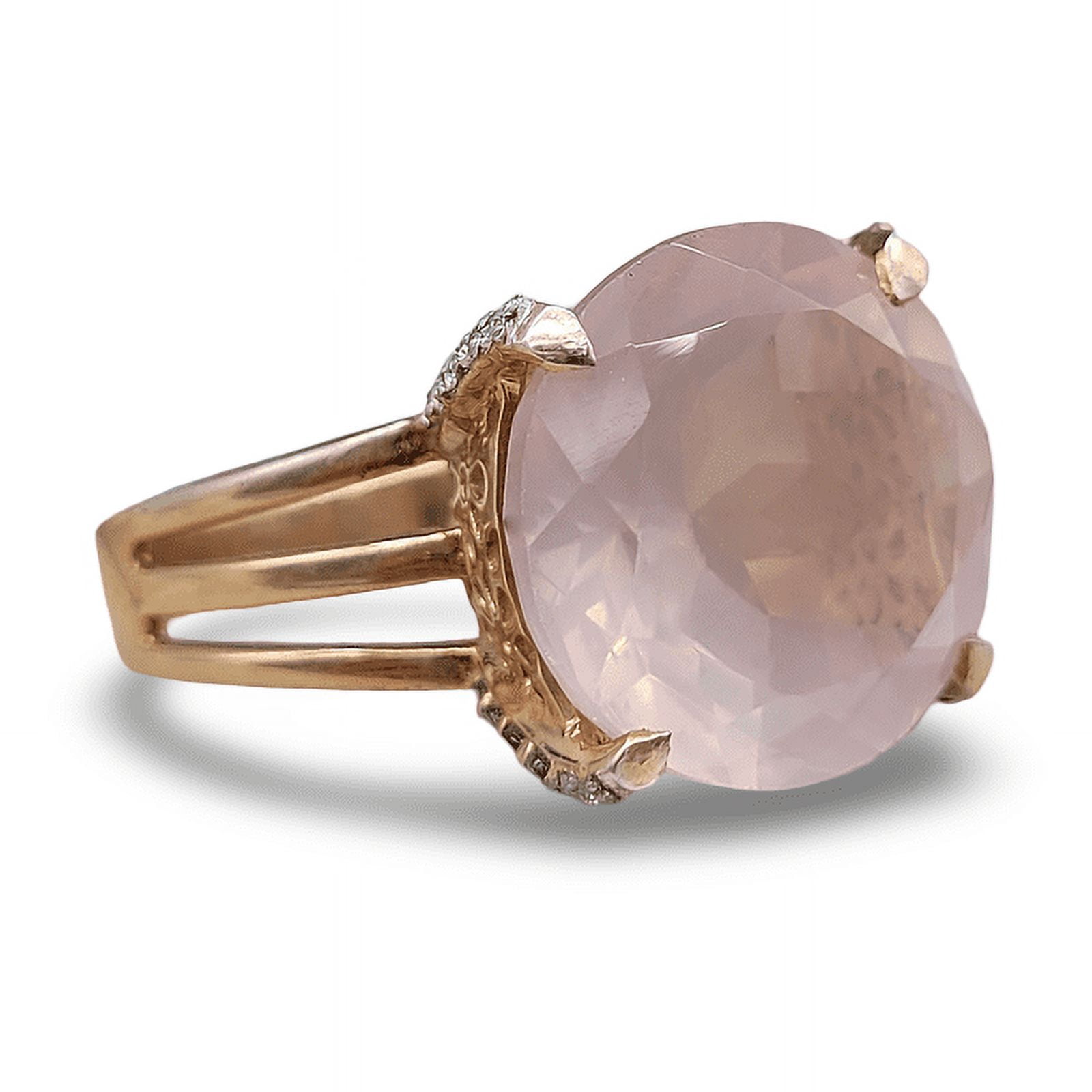 Rose Quartz Engagement Ring-Emerald Cut Rose Quartz Wedding Ring-Rose ...