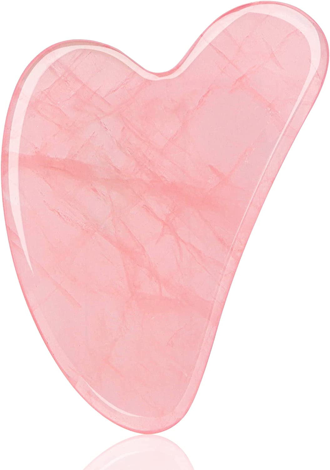 Rose Quartz Gua Sha Facial Tool, Face Massager, Natural Stone ...